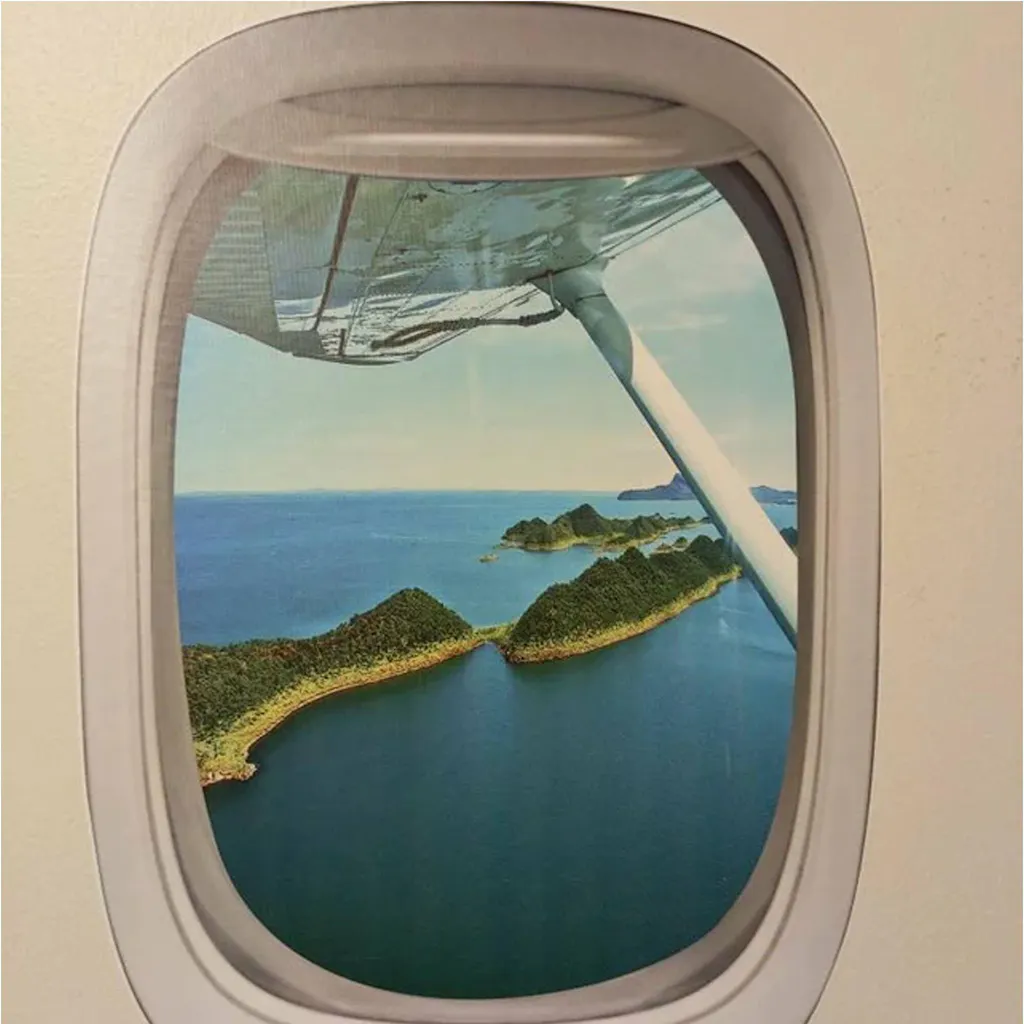 Flying Plane Islands Window Decal Vinyl Airplane Window Decals Aviation ...