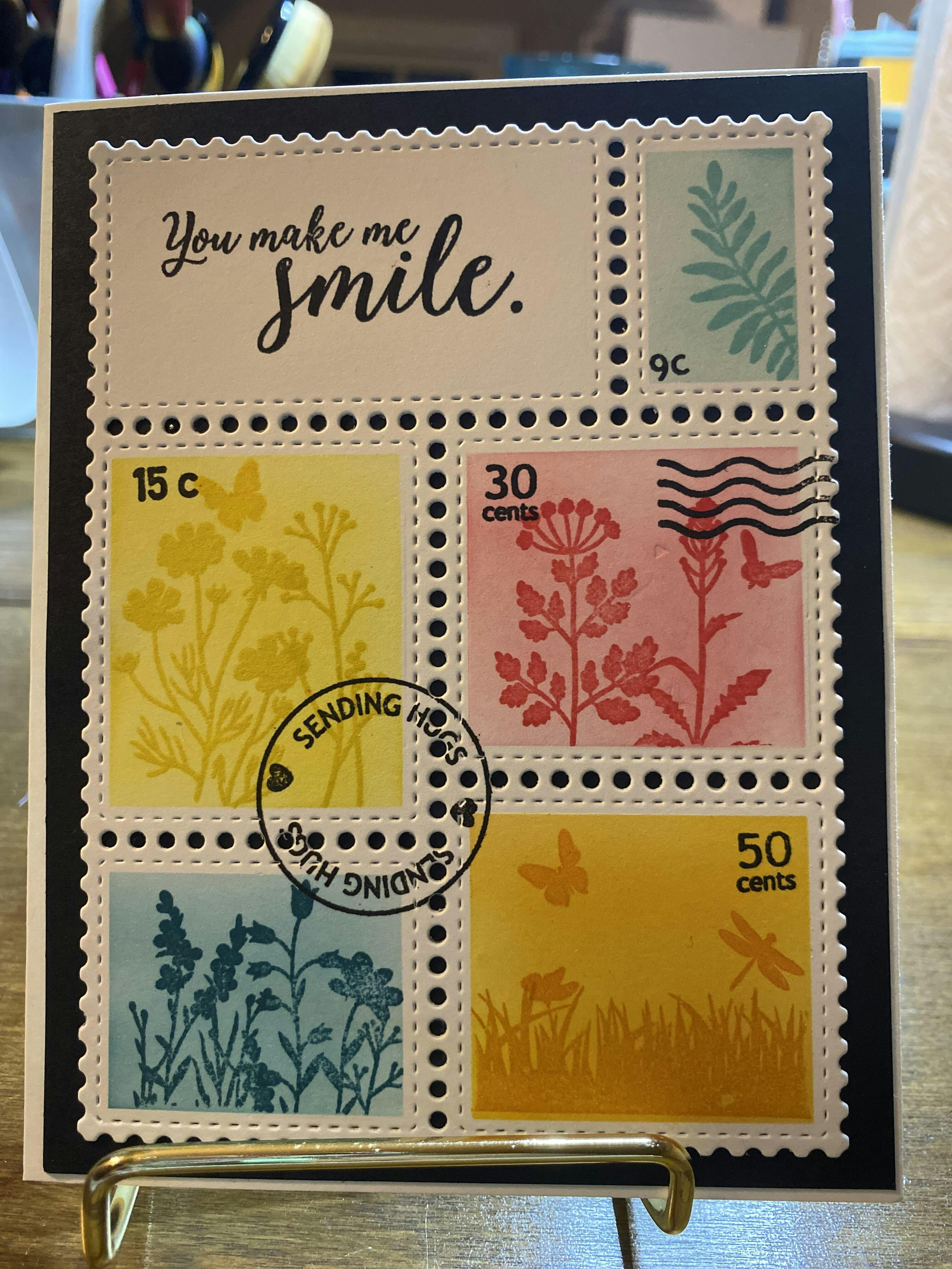 Postage Collage Wild Flower Silhouettes Stamp Set – WaffleFlower.com