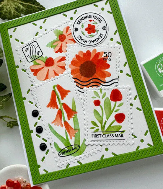 Postage Collage Wild Flower Silhouettes Stamp Set – WaffleFlower.com