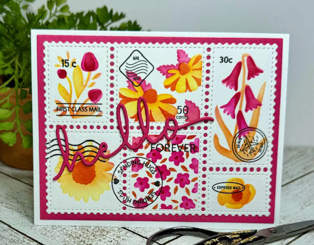 Postage Collage Wild Flower Silhouettes Stamp Set – WaffleFlower.com