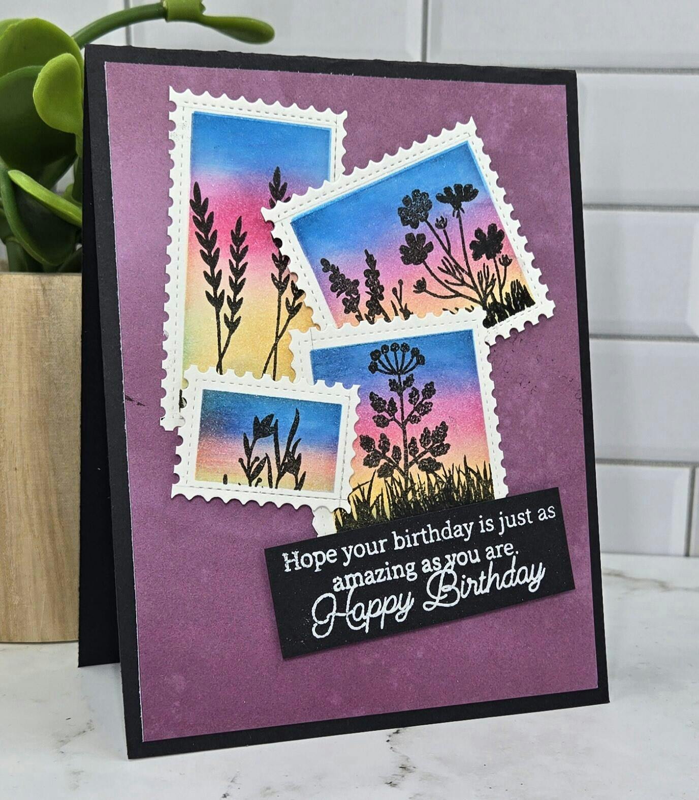 Postage Collage Wild Flower Silhouettes Stamp Set – WaffleFlower.com