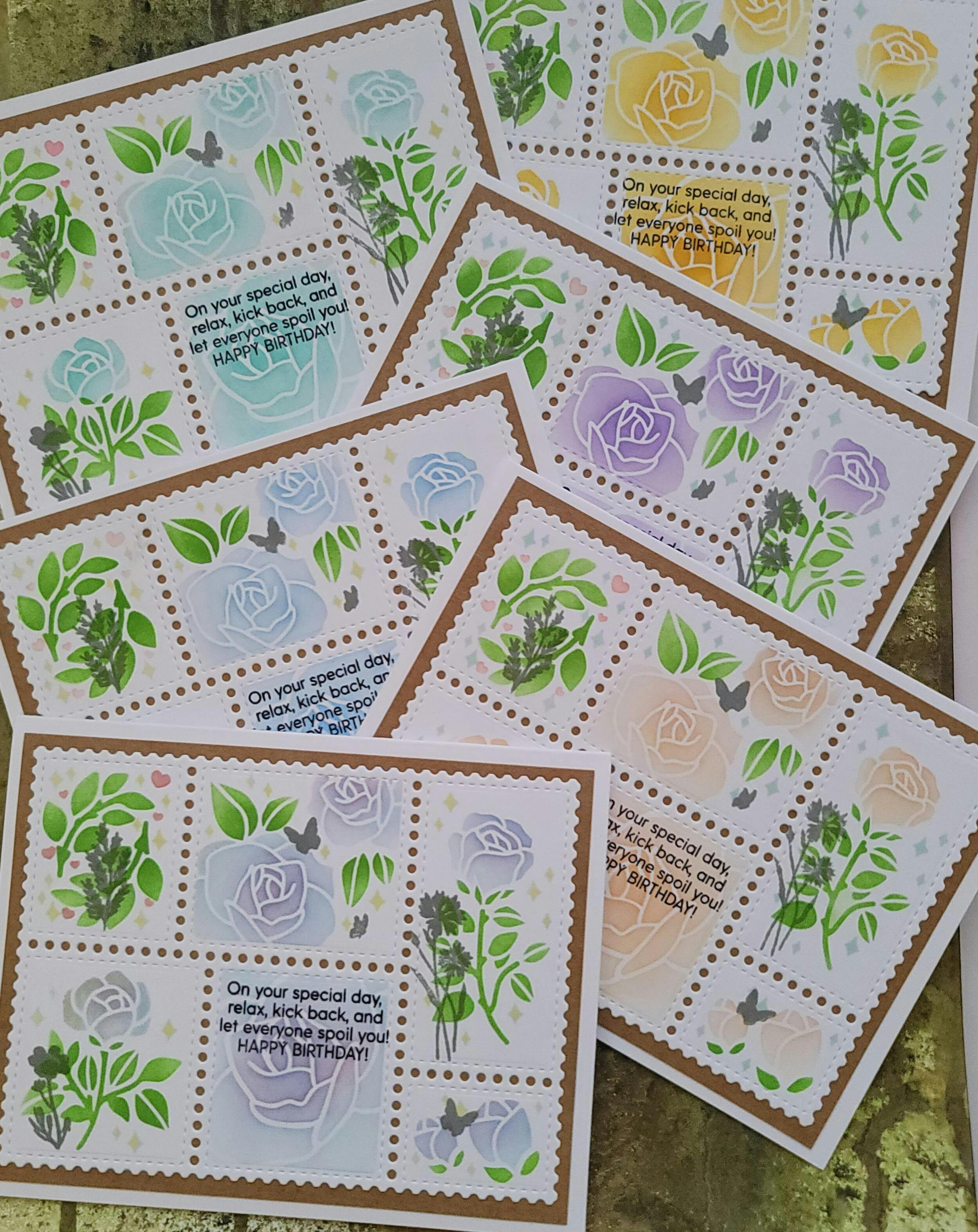 Postage Collage Wild Flower Stencil – WaffleFlower.com