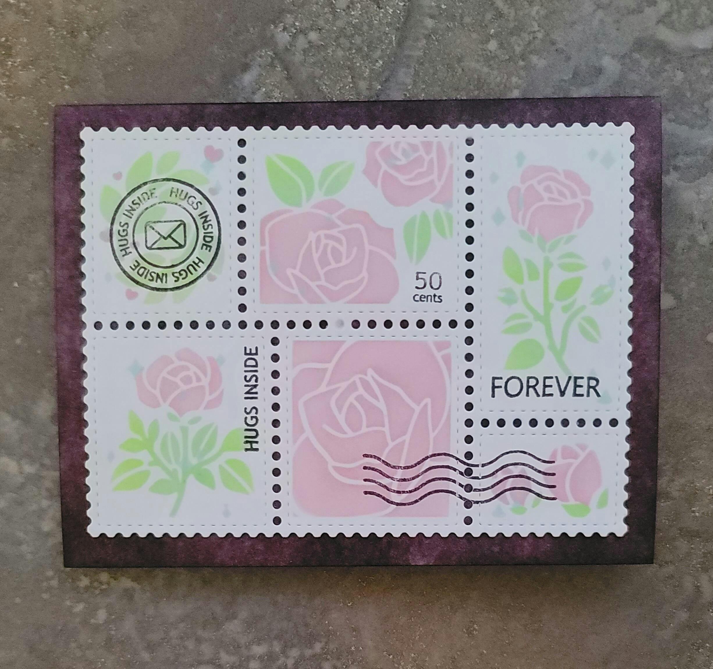 Postage Collage Wild Flower Stencil – WaffleFlower.com