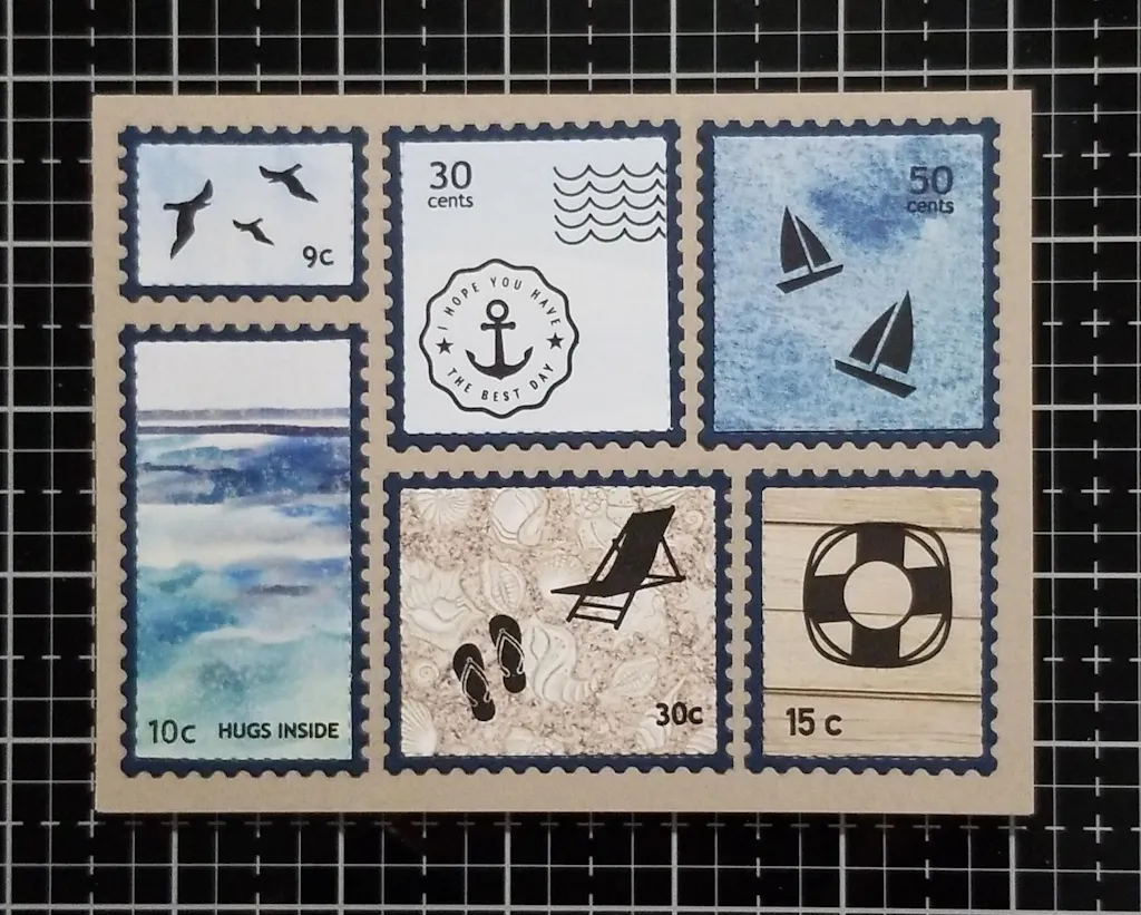 Postage Collage Beach Days Stamp Set – WaffleFlower.com
