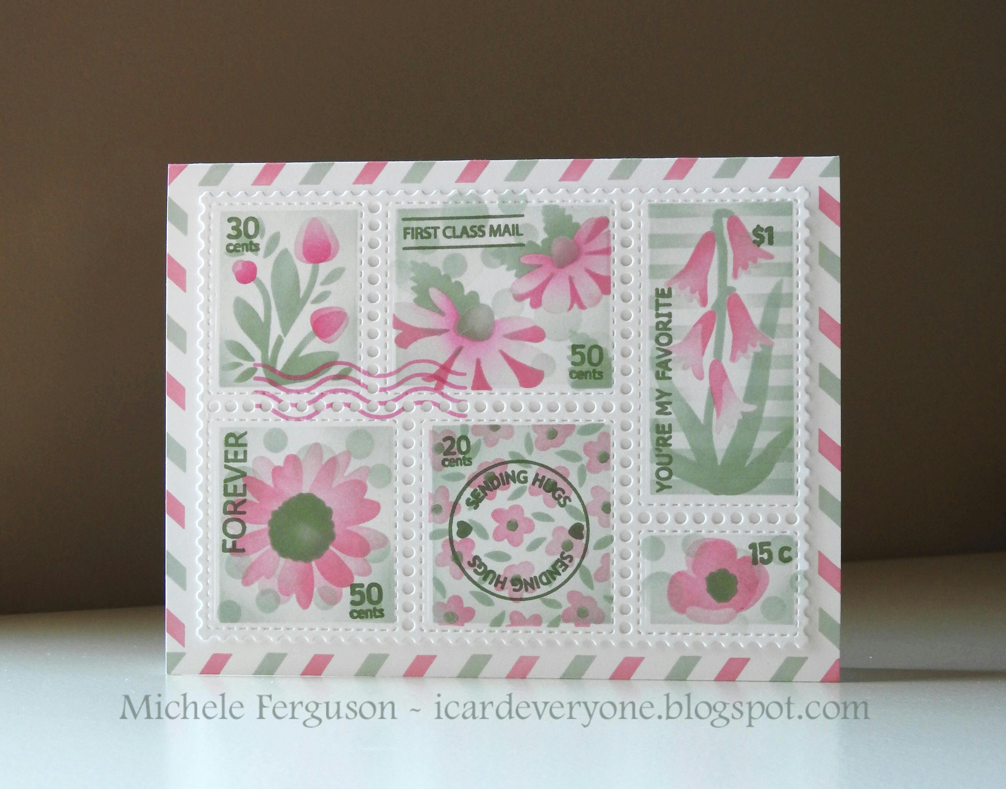 Postage Collage Wild Flower Stencil – WaffleFlower.com