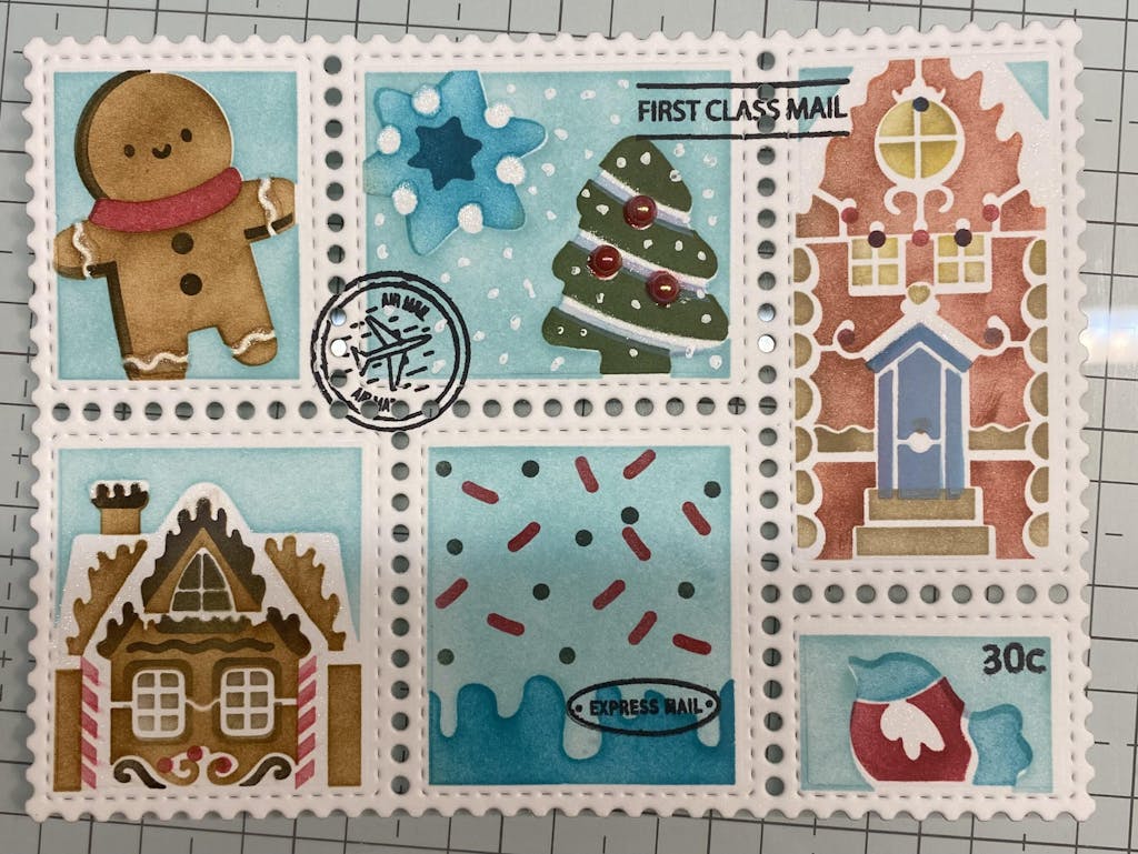 Postage Collage Gingerbread Stencil – WaffleFlower.com