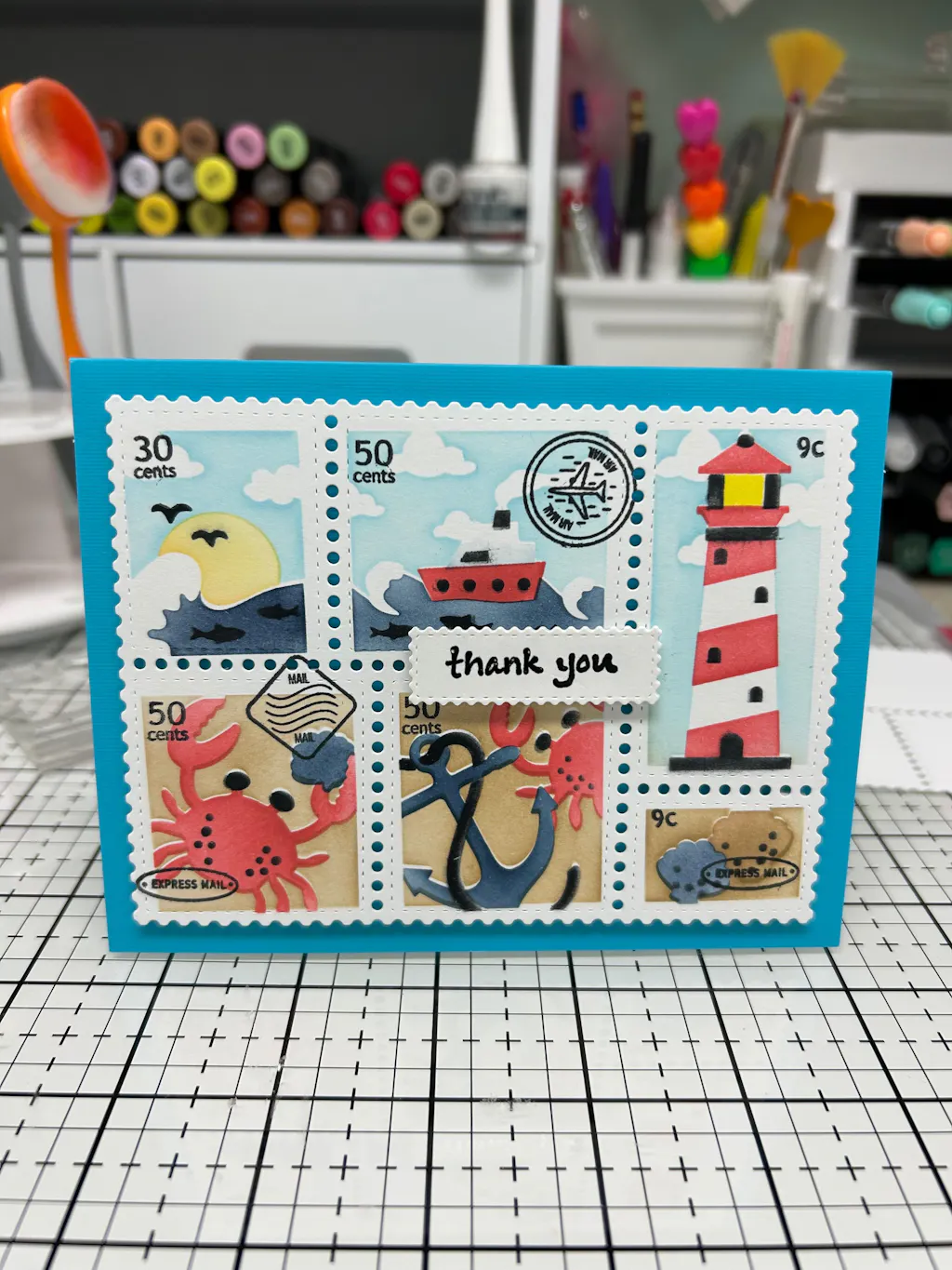 Postage Collage Coastal Stencil – WaffleFlower.com
