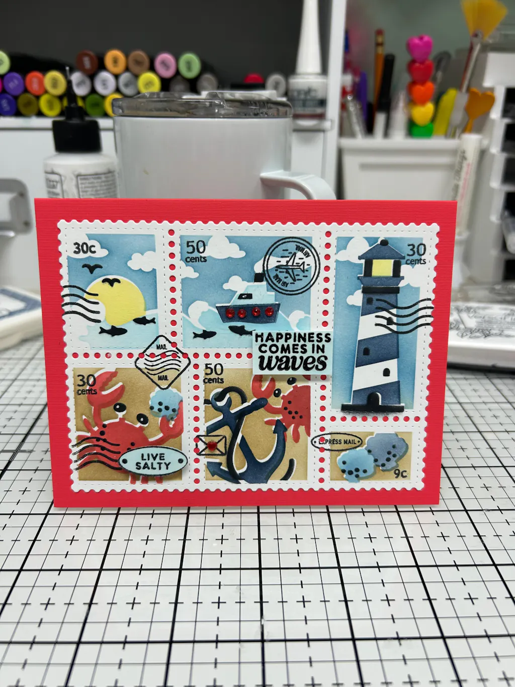 Postage Collage Coastal Stencil – WaffleFlower.com