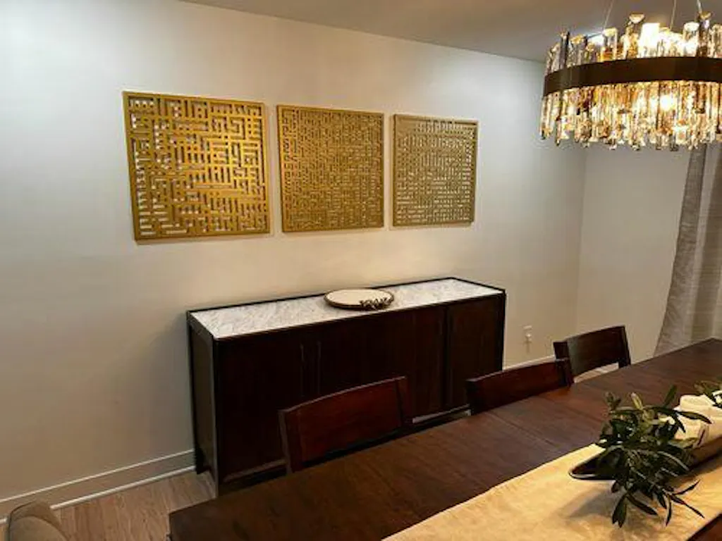 Islamic Wall Art Set - Metal Kufic Metal Ayatul Kursi, Surah Al-Falaq ...