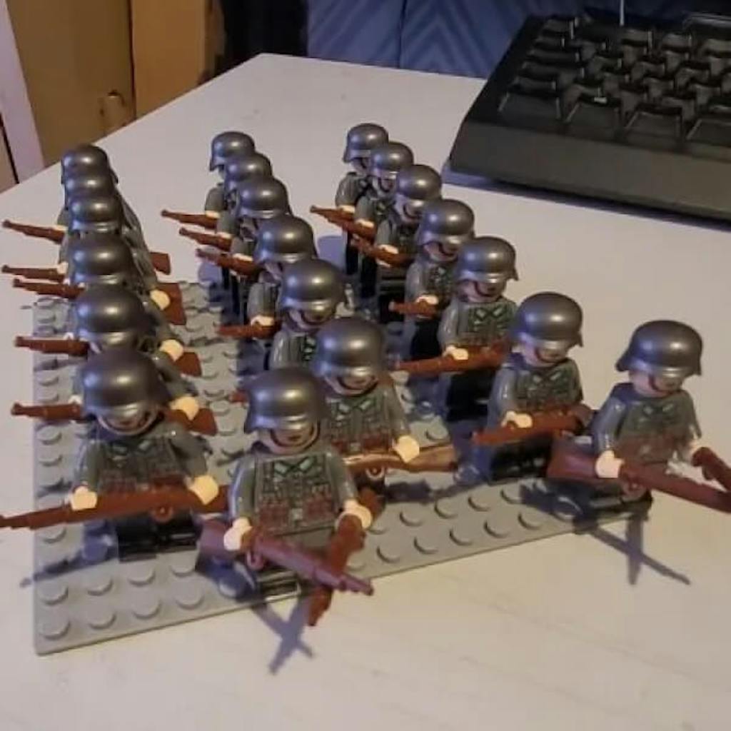 21PCs/set WWII Army Military Building Blocks German France Italy Japan ...