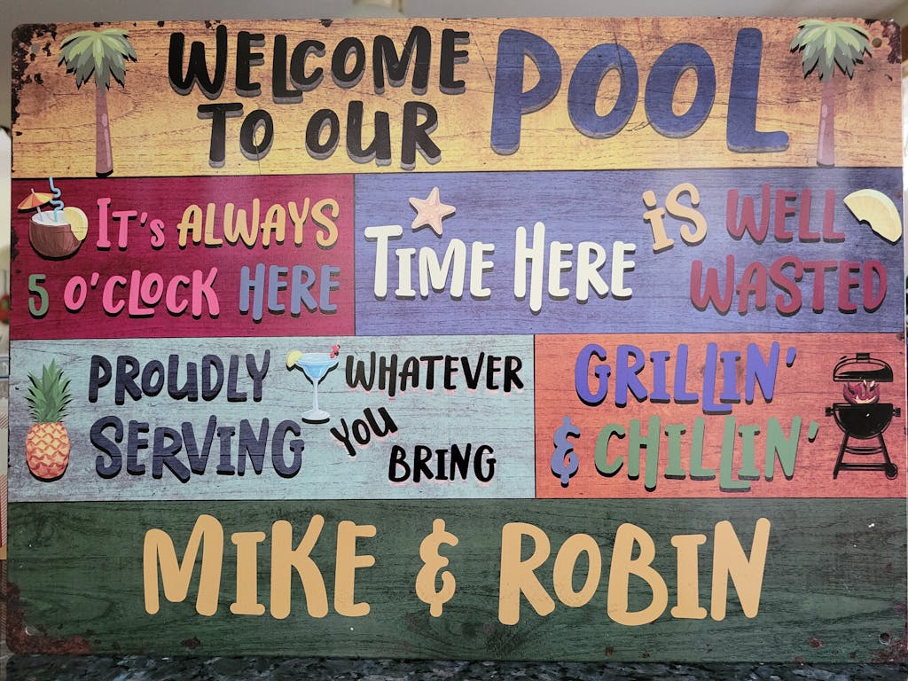 Personalized Swimming Pool Welcome To Our Custom Classic Metal Signs ...