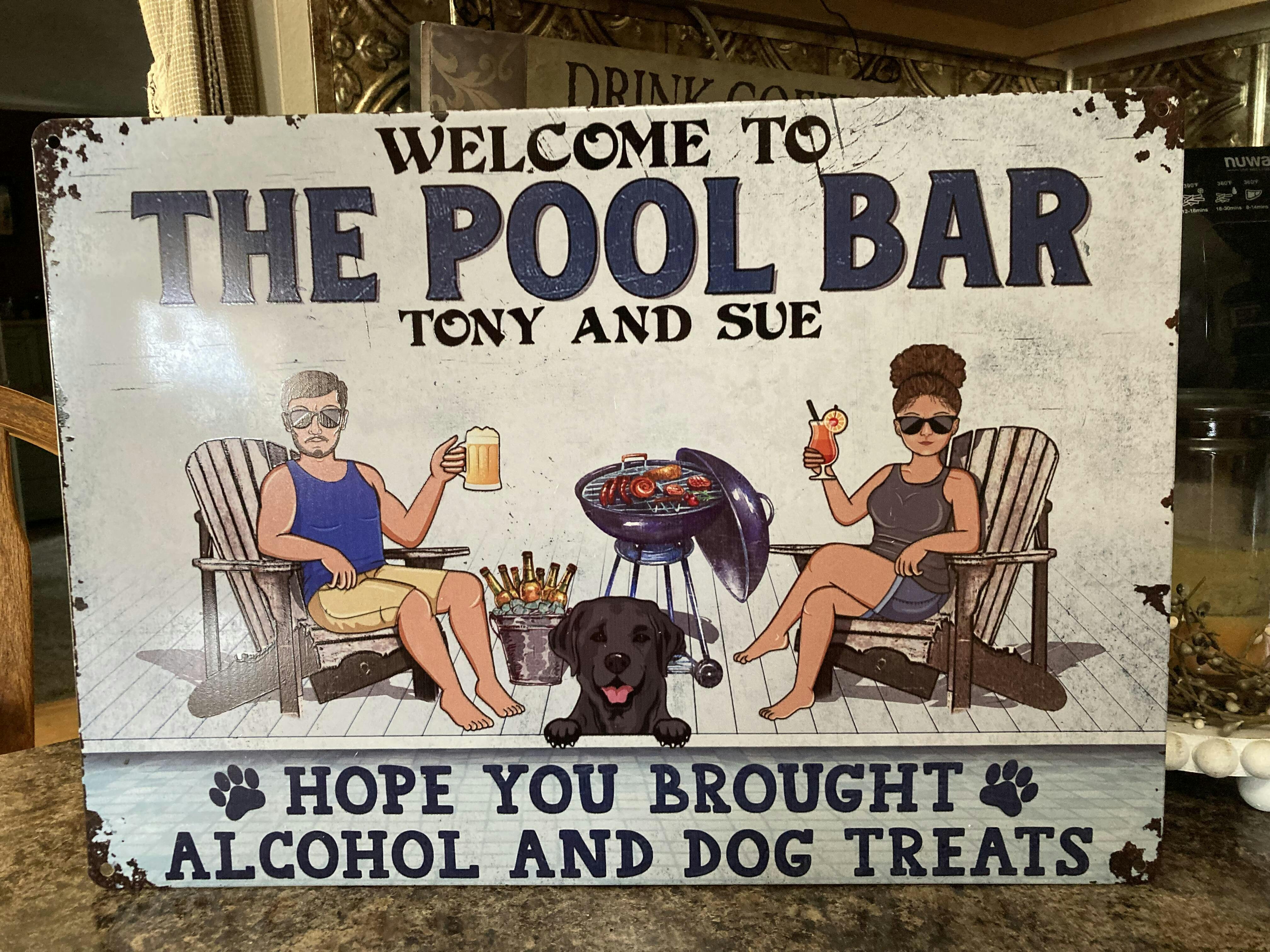 Welcome To The Poolside Hope You Brought Alcohol And Dog Treats Couple Wander Prints welcome-to-the-poolside-hope-you-brought-alcohol-and-dog-treats-couple-wander-prints