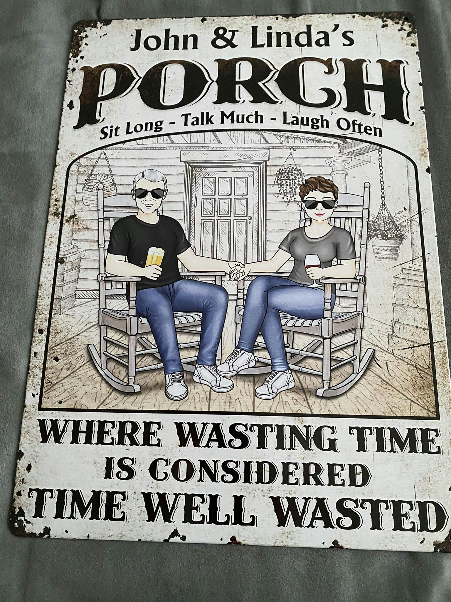 The Porch Time Well Wasted - Gift For Couples - Personalized Custom Cl ...