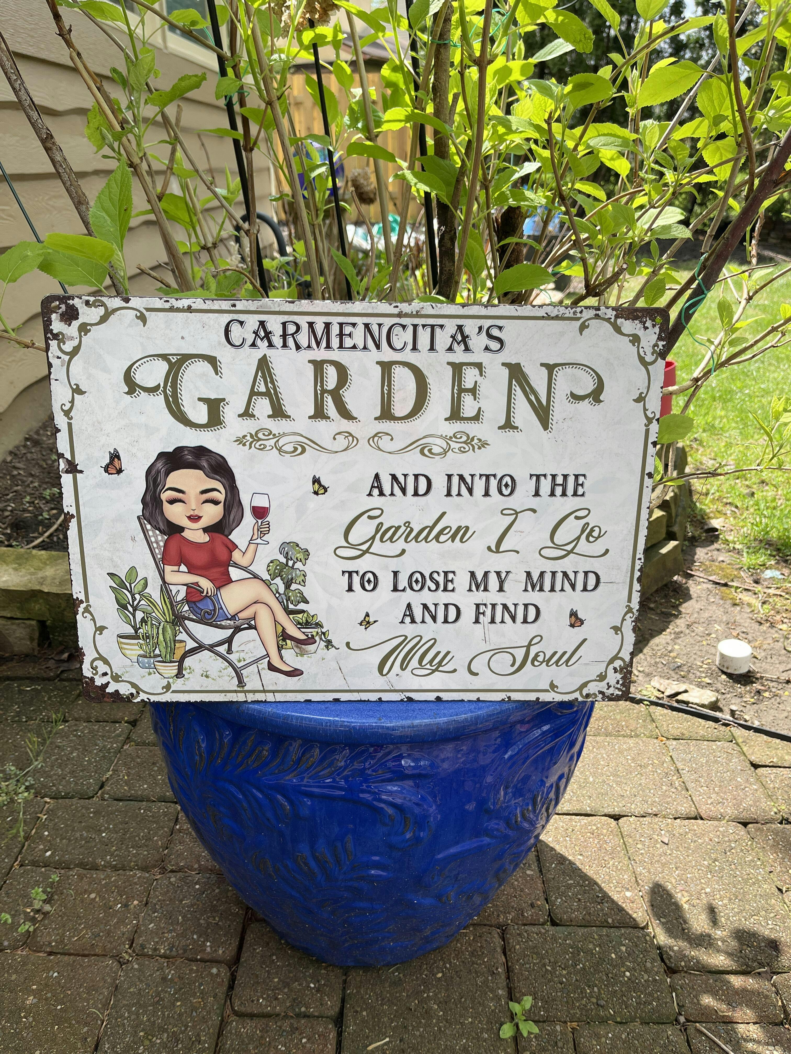 And Into The Garden I Go Gardening - Garden Sign - Personalized Custom ...