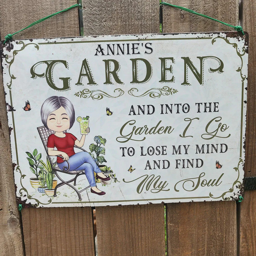 And Into The Garden I Go Gardening - Garden Sign - Personalized Custom ...