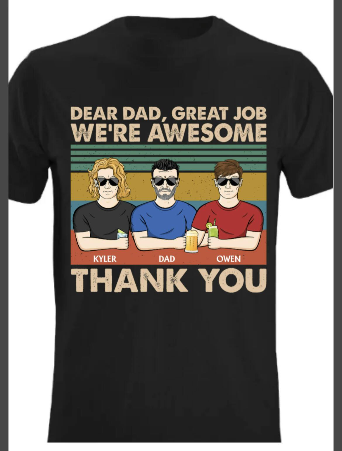Dear Dad Great Job We're Awesome Thank You - Father Gift - Personalize ...