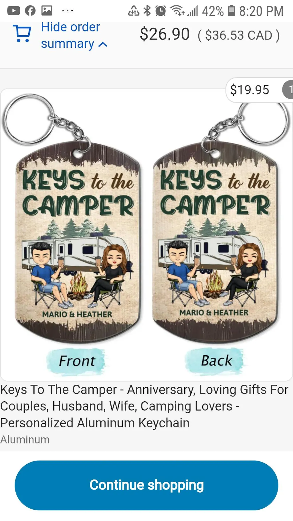 Keys To The Camper - Anniversary, Loving Gifts For Couples, Husband, W ...