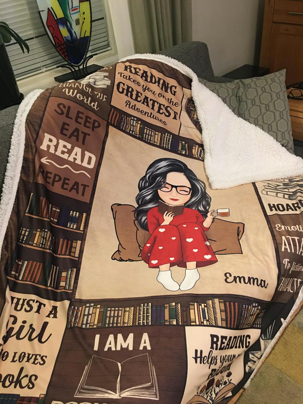 My Reading Blanket I Am A Bookaholic - Gift For Book Lovers, Gift For ...