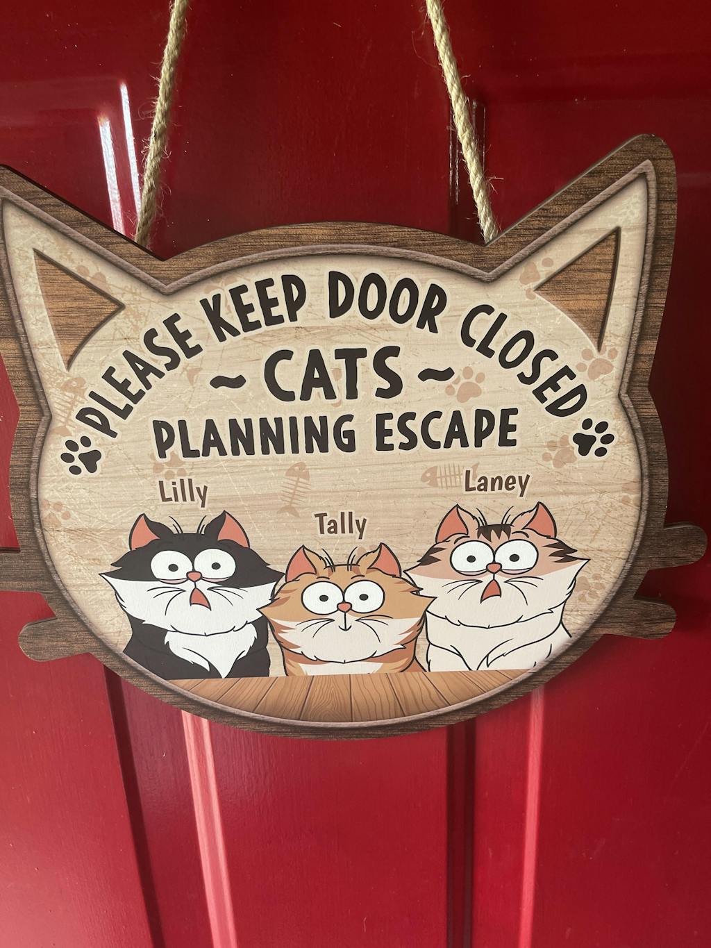 Cats Planning Escape - Gift For Cat Lovers - Personalized Custom Shape ...