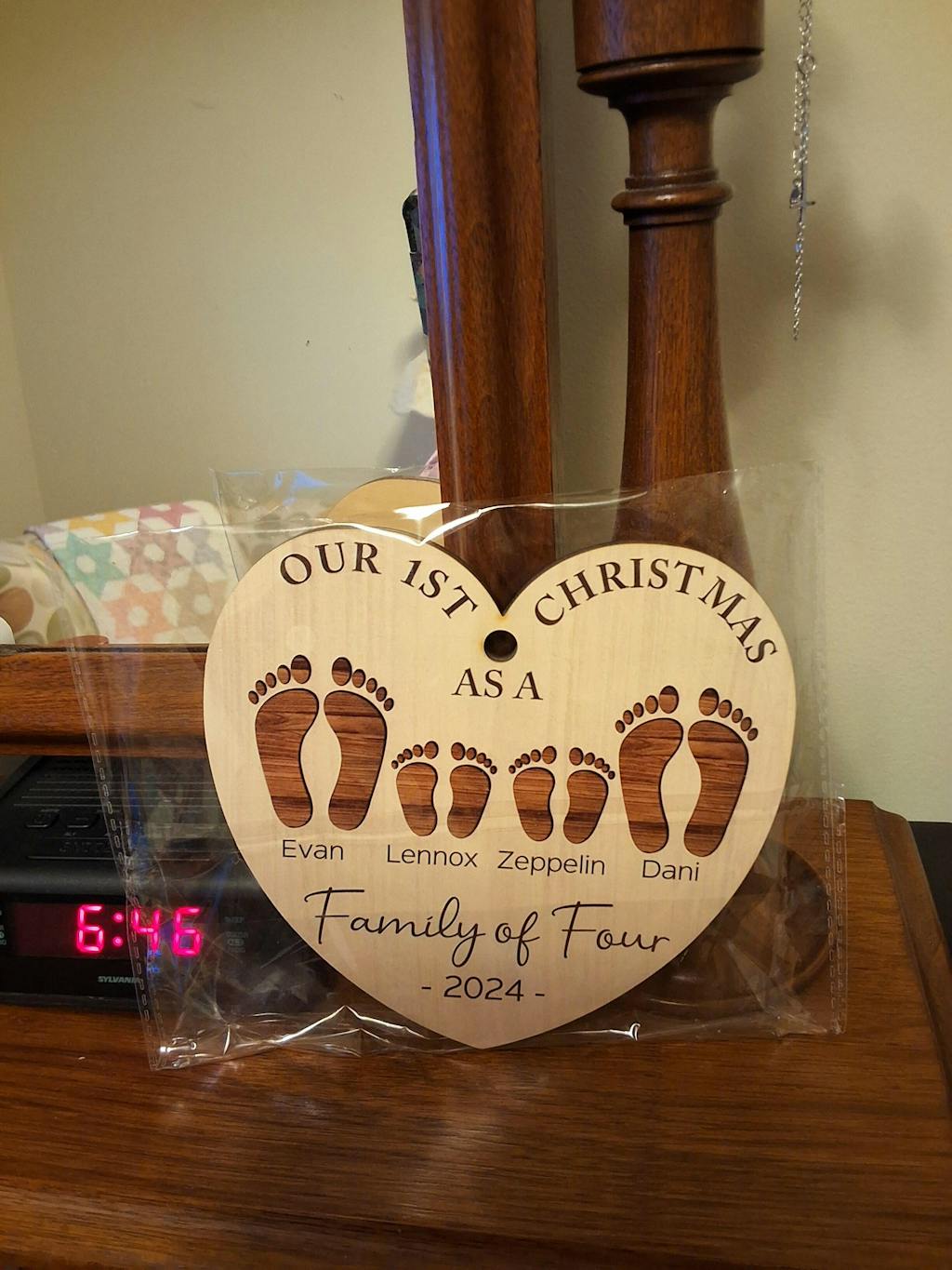 First Christmas As A Family Of Four Footprints - Personalized Custom S ...