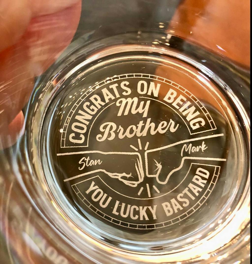 Congrats On Being My Brother You Lucky Man - Personalized Engraved Whi ...