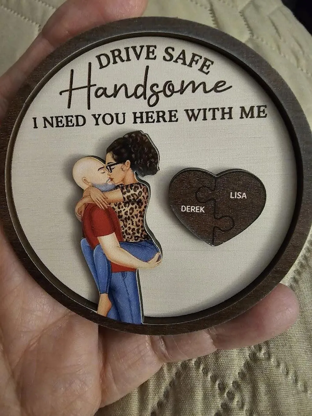 Drive Safe I Love You Kissing Couples - Personalized Custom Shaped Car ...