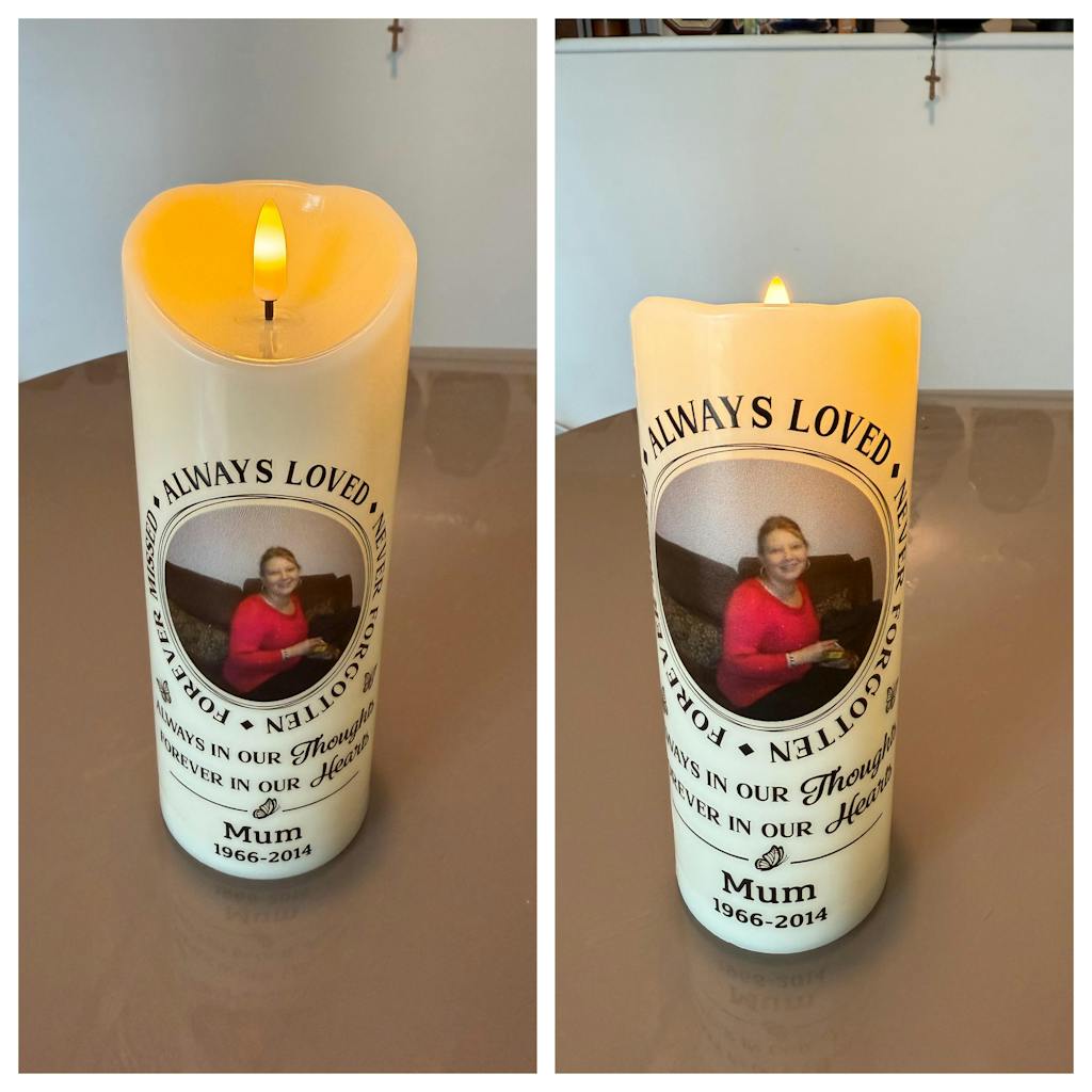 Custom Photo Memorial Always Loved Never Forgotten - Personalized Flam ...