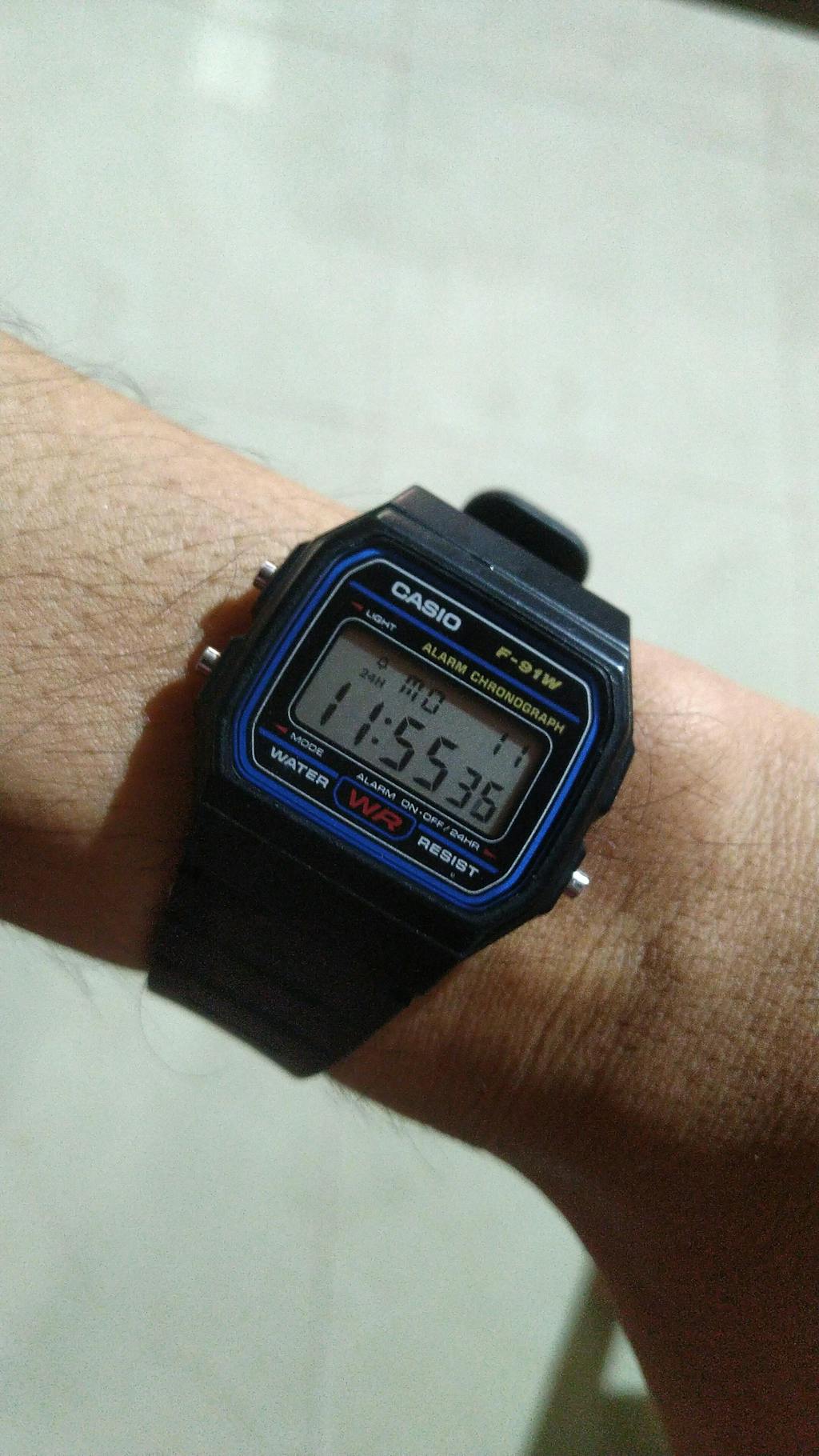 Casio F-91W-1D Black Resin Strap Watch for Men and Women