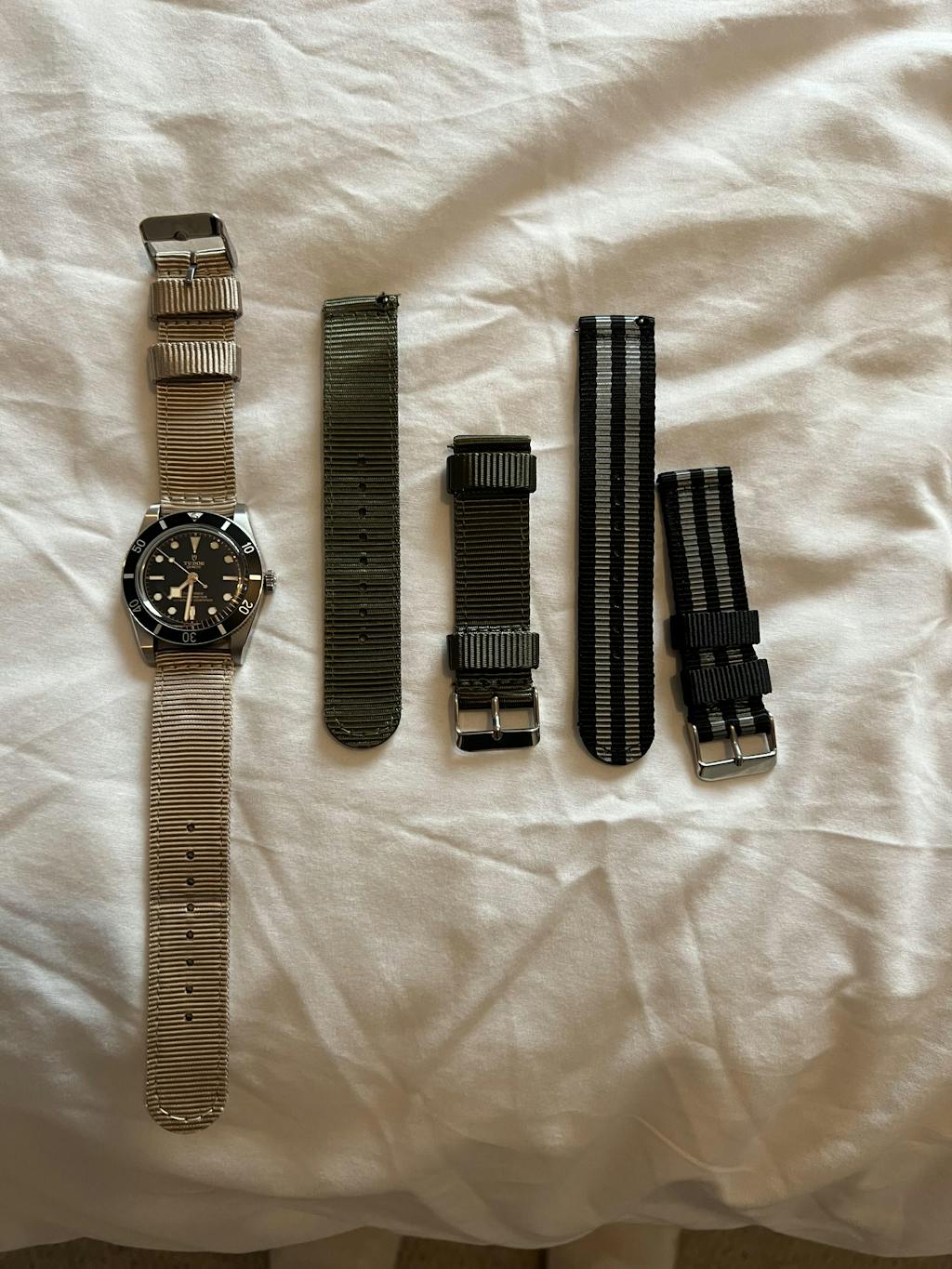 Beige Nylon Quick Release Watch Strap