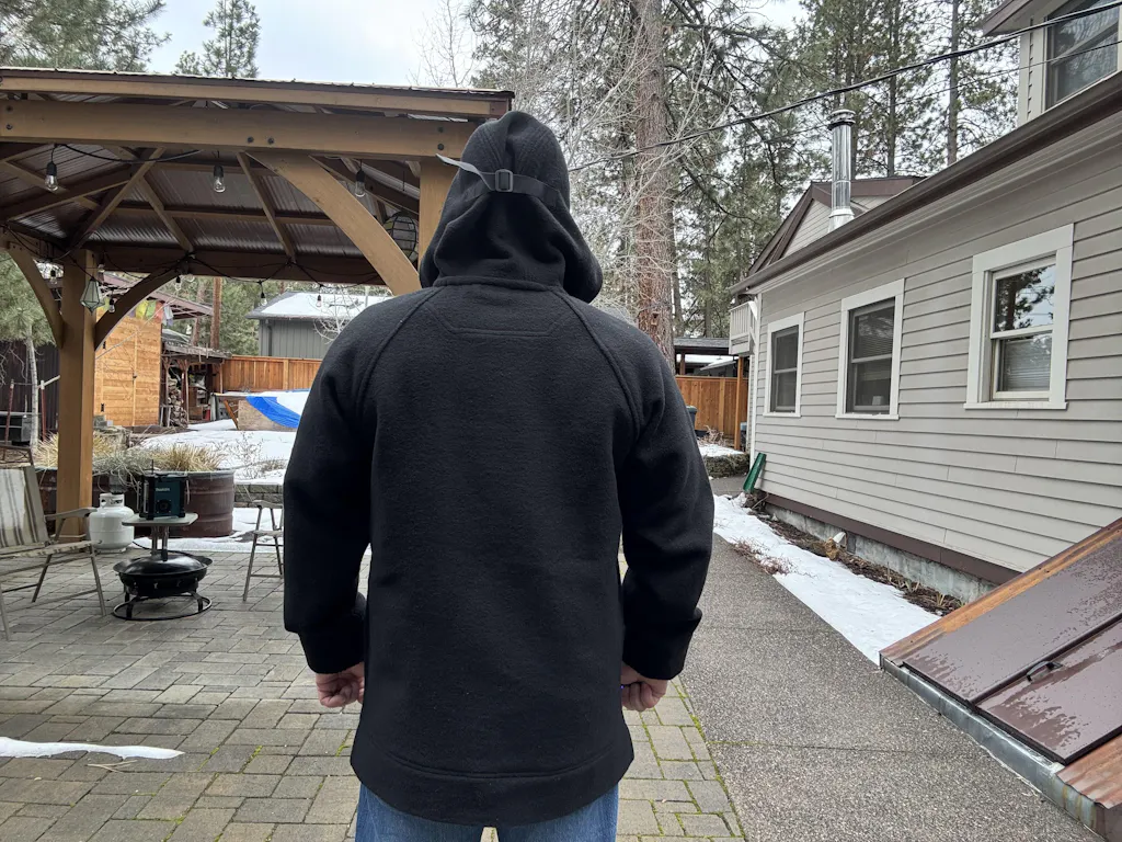 WeatherWool Hooded Jacket, 100% Merino Jacquard Fabric. Made in USA