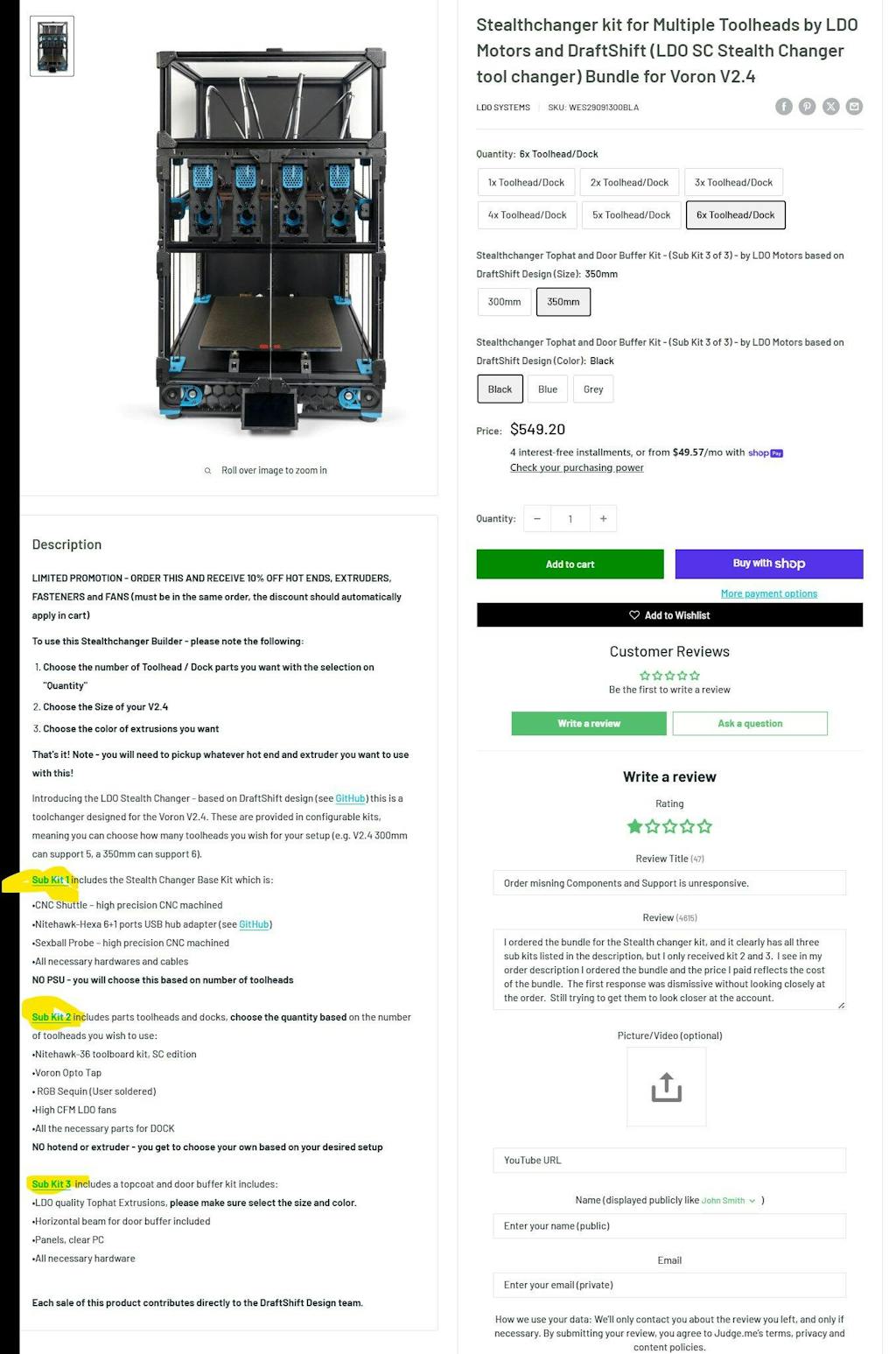 Stealthchanger kit for Multiple Toolheads by LDO Motors and DraftShift