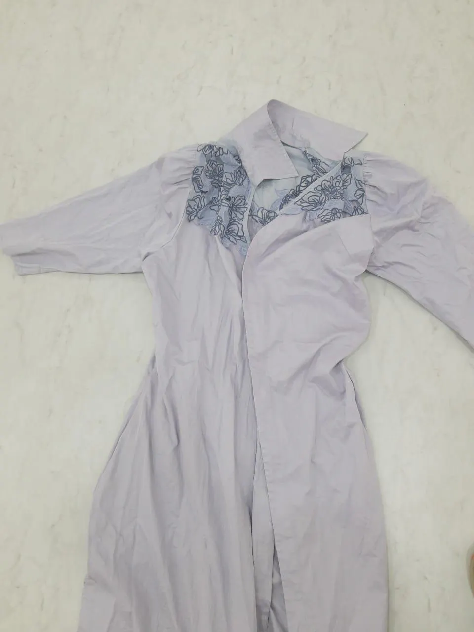 Purple Event Wear Long Dress With Yolk Embroidery and Side Slit ...