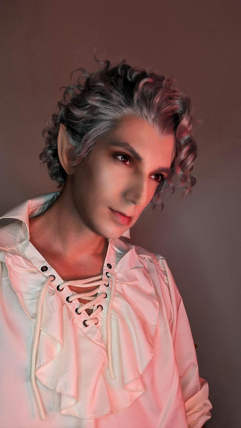 Baldur's Gate 3 Astarion Grey Curly Lace Front Synthetic Men's Wig ...