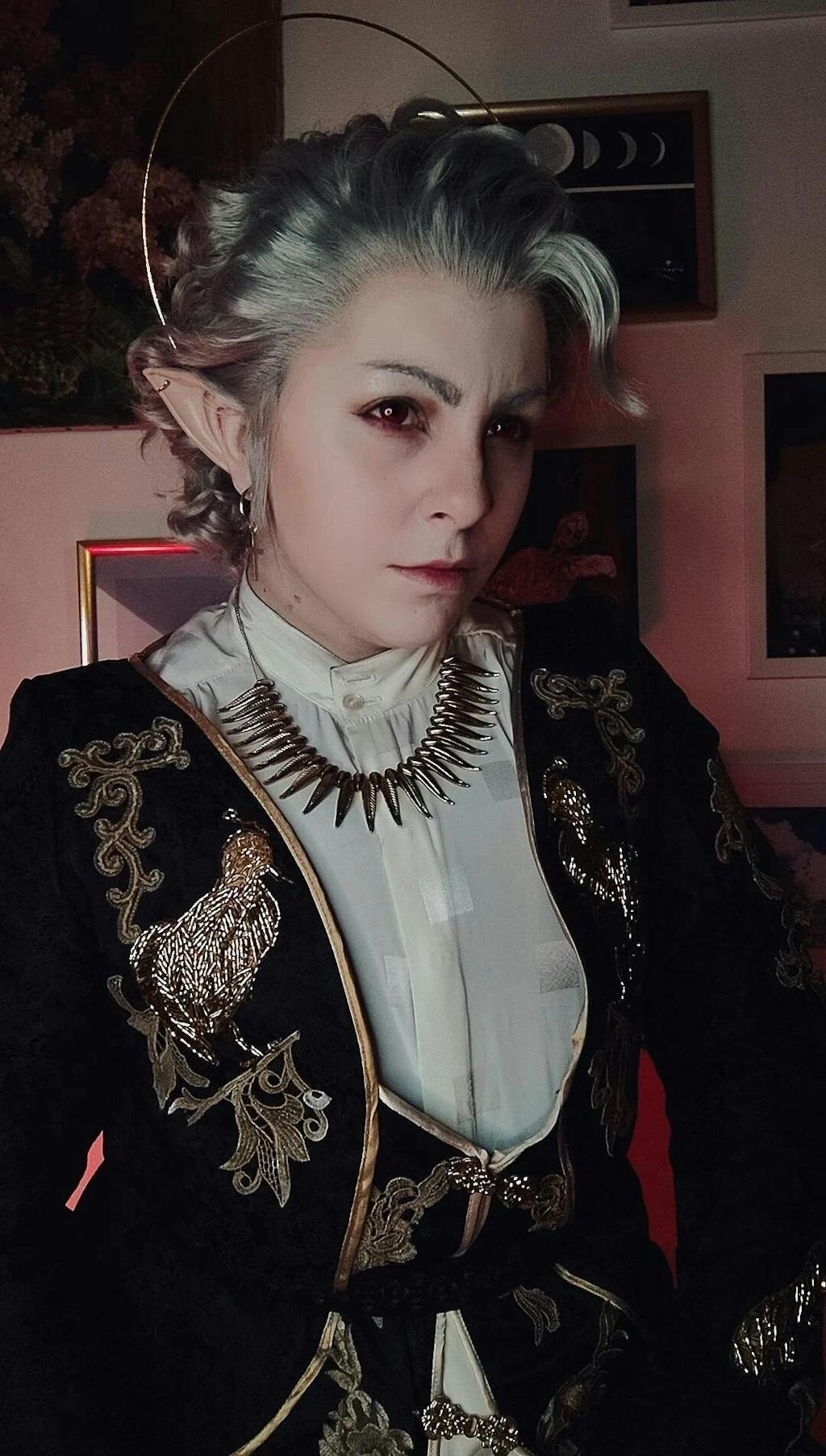 Baldur's Gate 3 Astarion Grey Curly Lace Front Synthetic Men's Wig ...