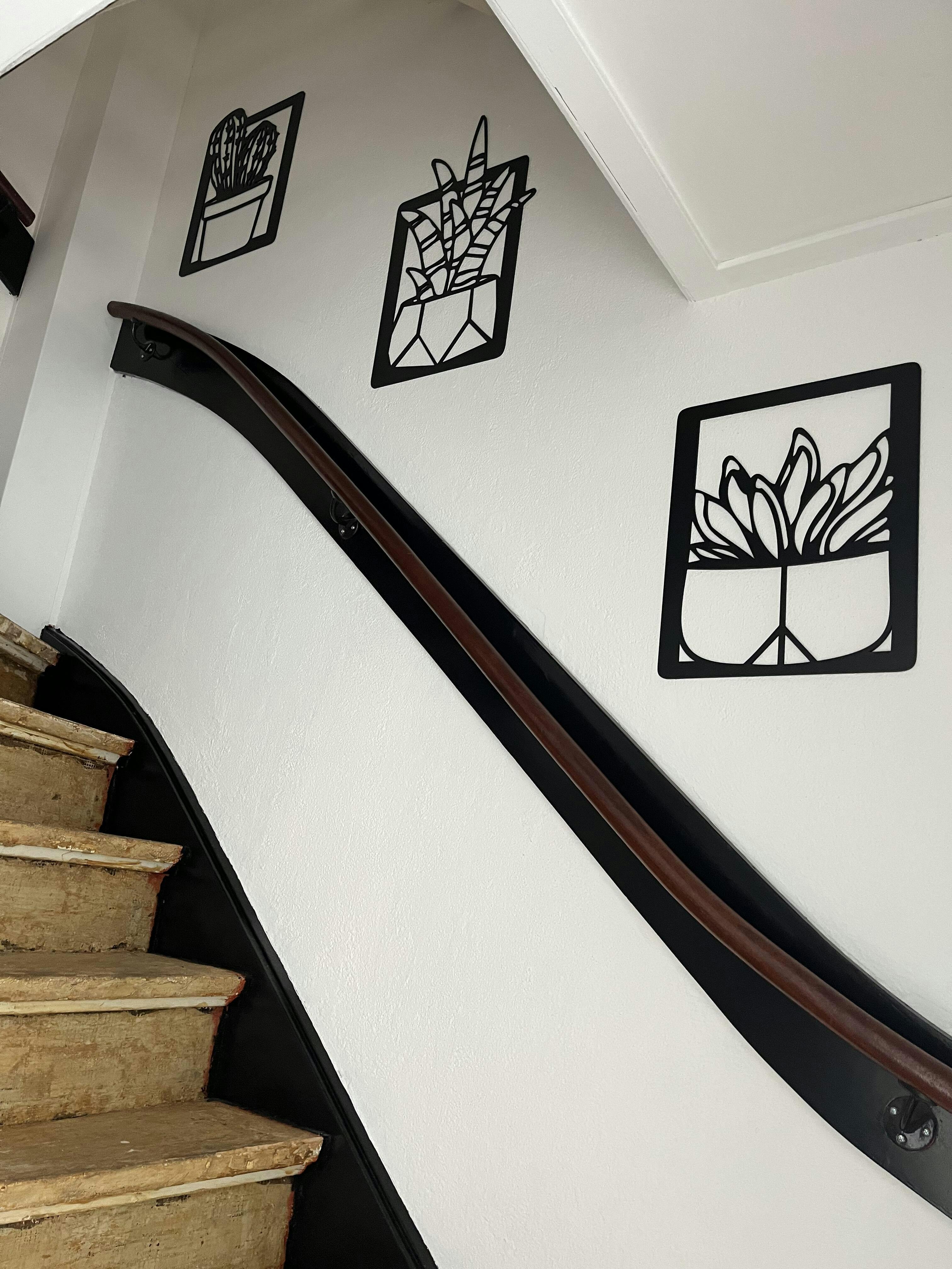 Houten wanddecoratie - cactussen - 4-luik | Wij Graveren Hout