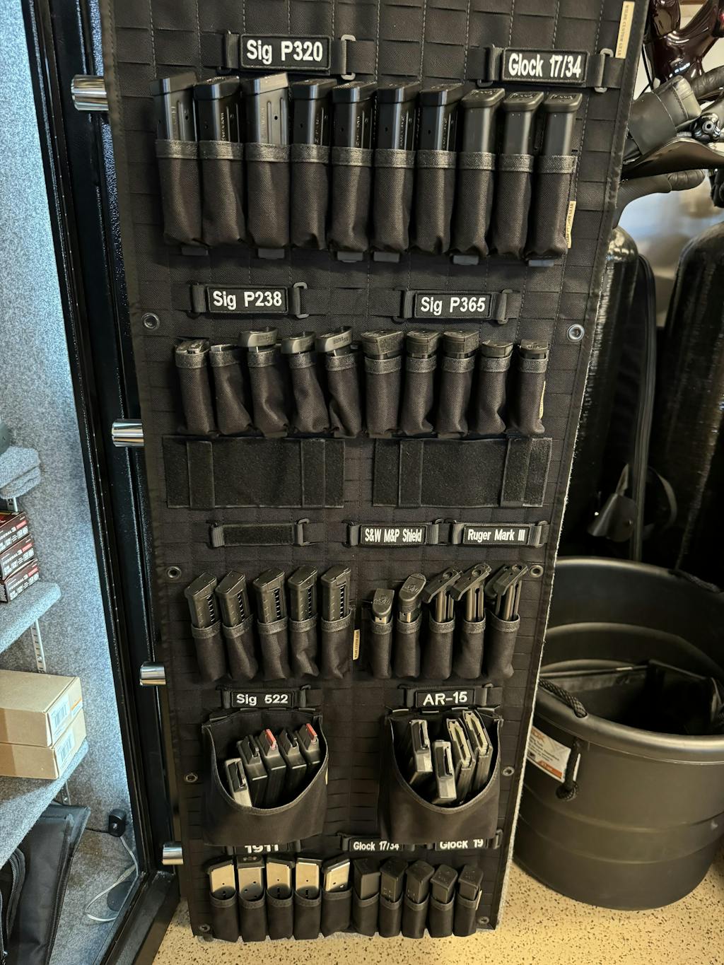 MOLLE Gun Safe Door Panel Organizer Magazine Pouches