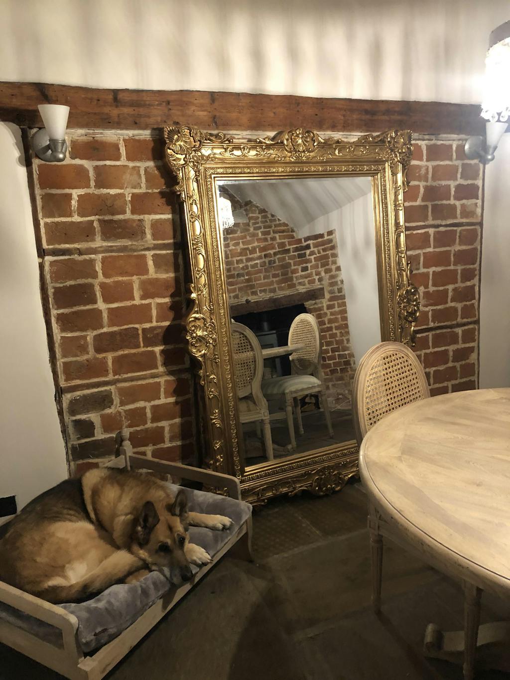 Ornate Antique Gold Floor Mirror 76" x 56" | Ella Grande