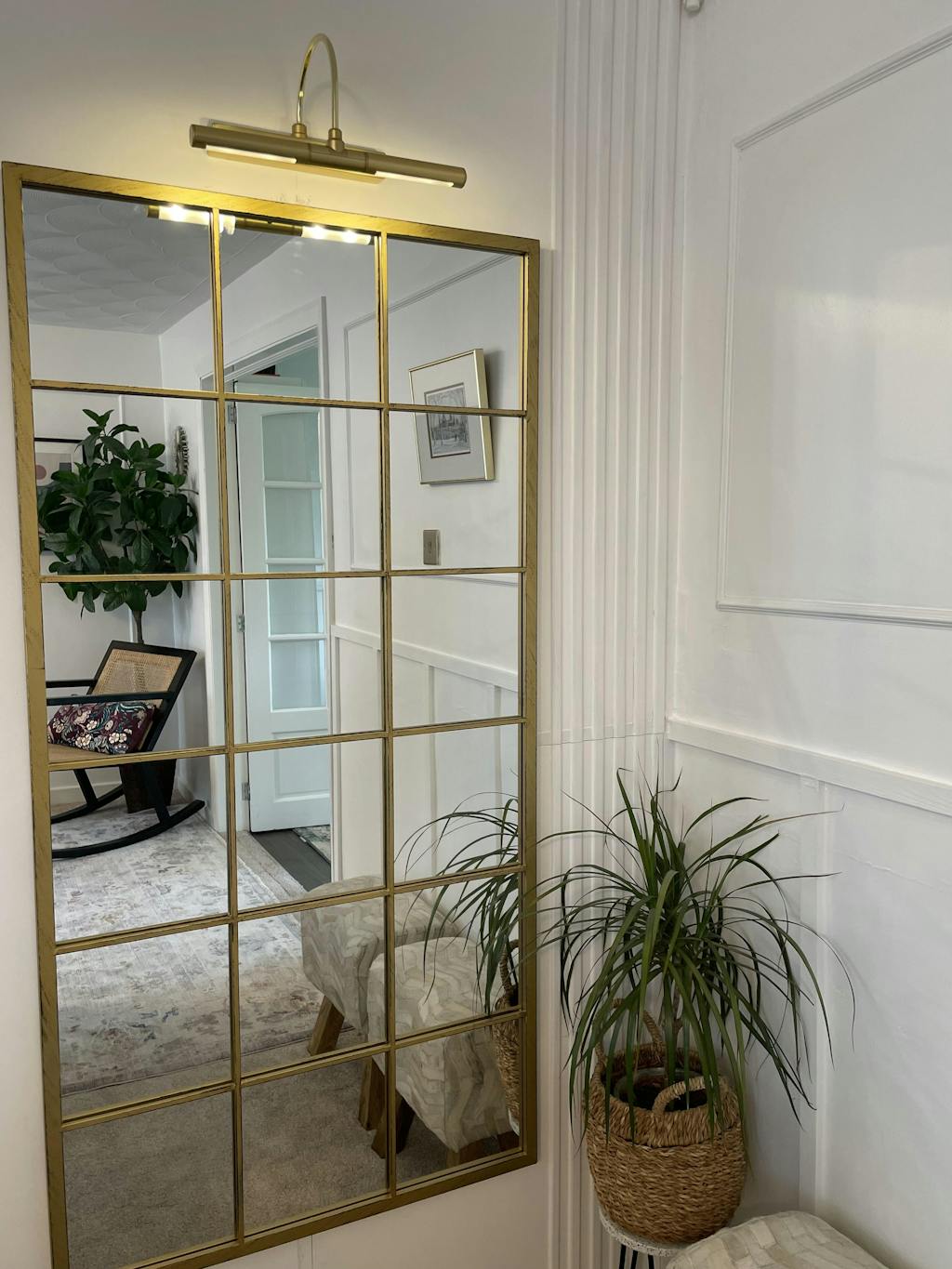 Large Gold Industrial Metal Window Mirror 140cm x 70cm - Brooklyn