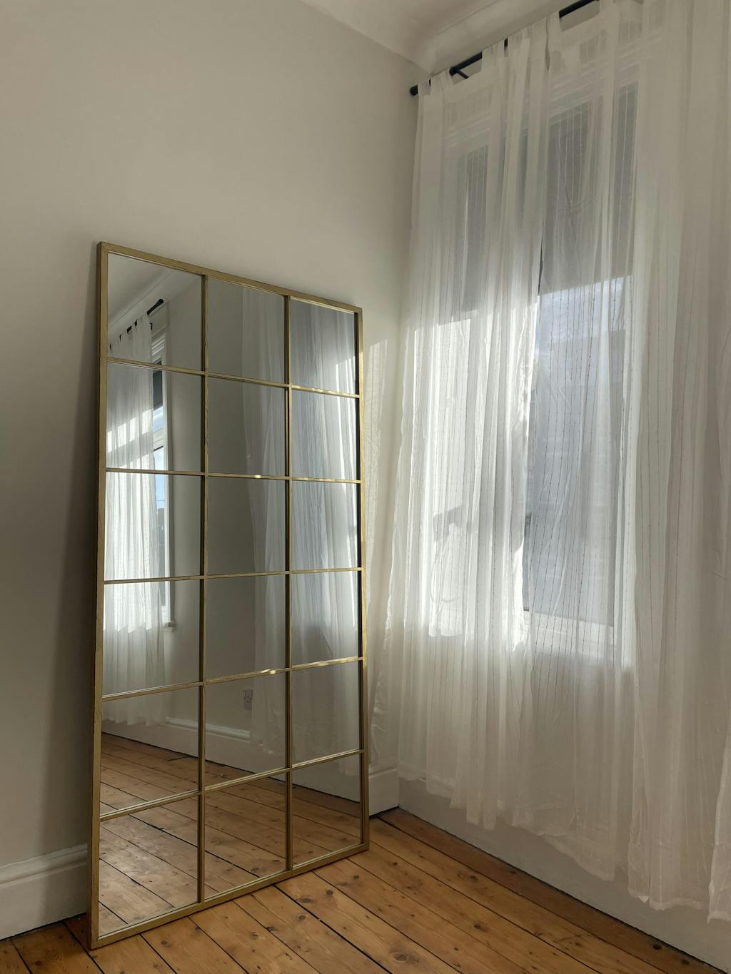 Full Length Large Gold Metal Window Mirror 180cm x 90cm - Brooklyn