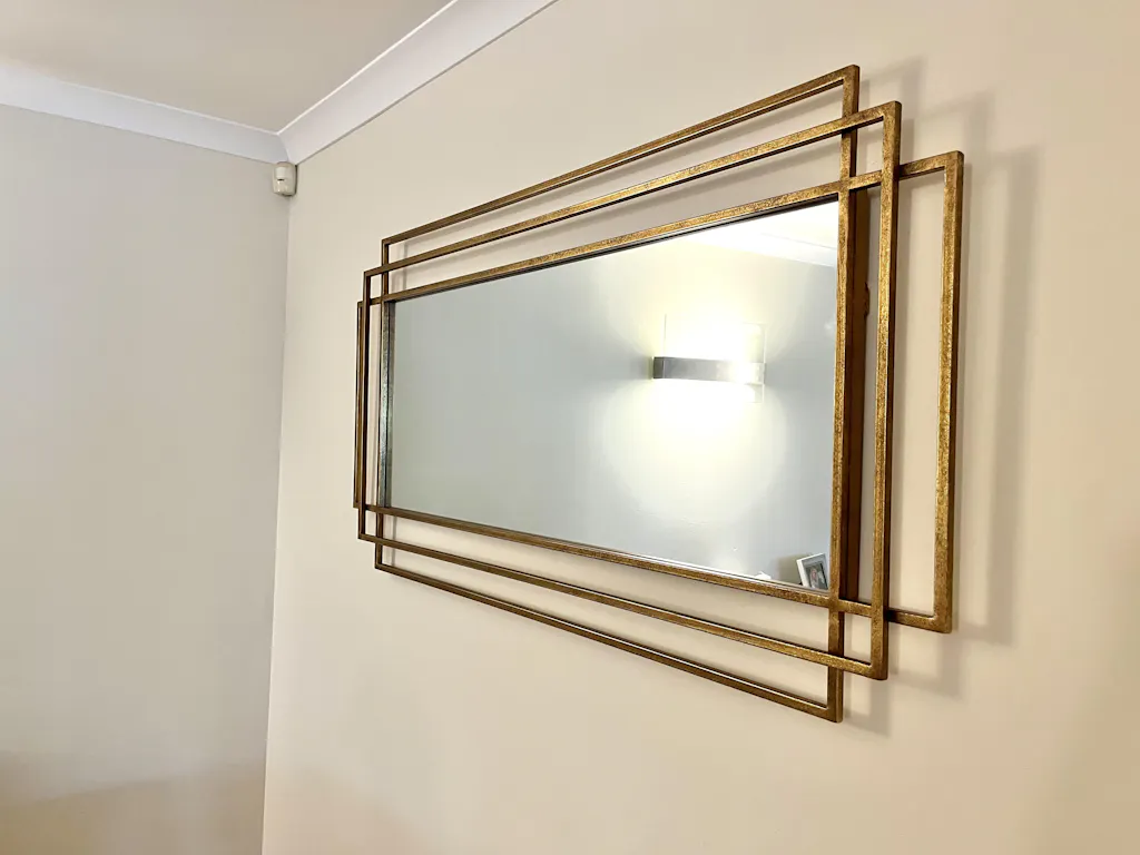 Antique Gold Art Deco Metal Mirror 55" x 28" | Amalfi