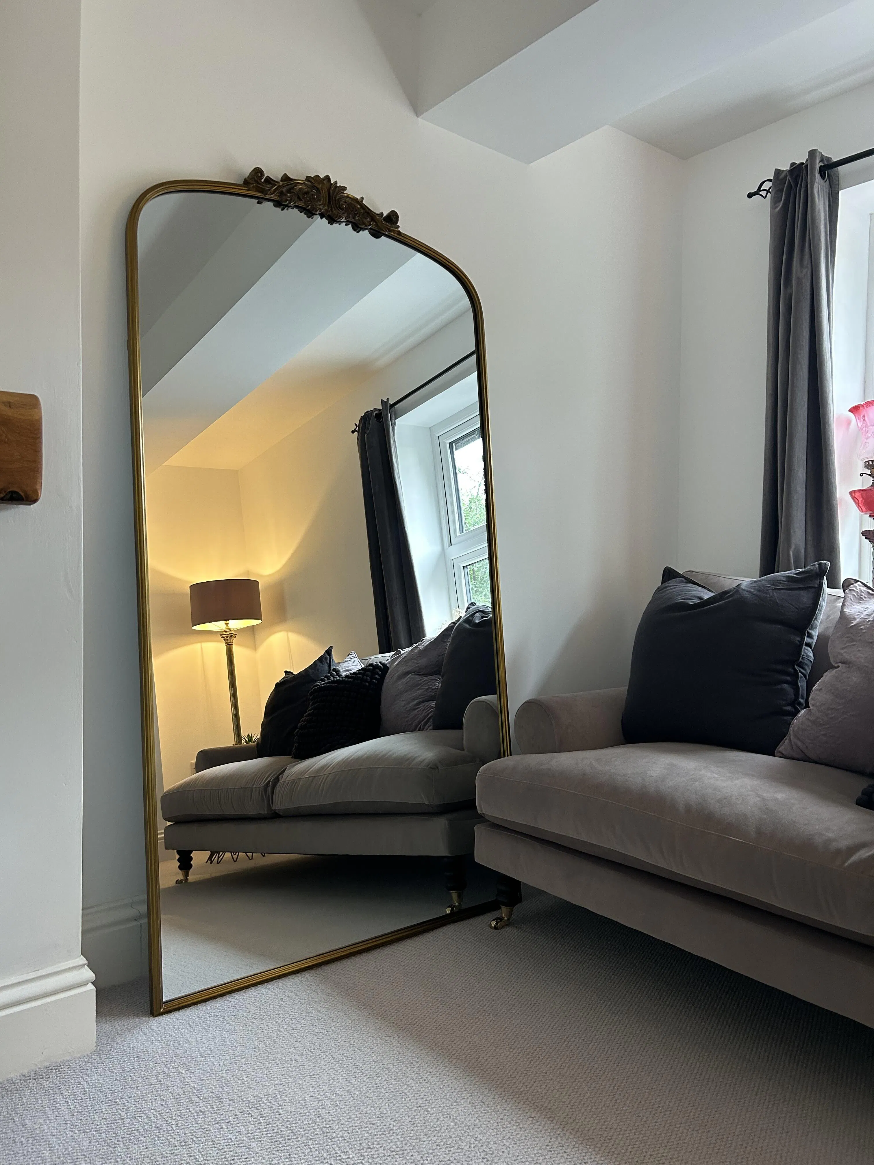 Full Length Gold Arched Metal Mirror 180cm x 100cm - Amelia