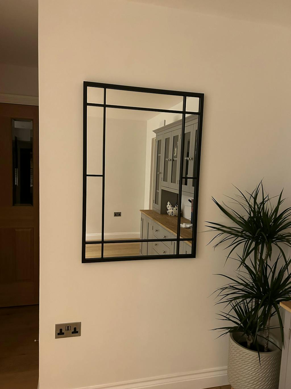 Black Industrial Metal Wall Mirror 100cm x 70cm - Bexley