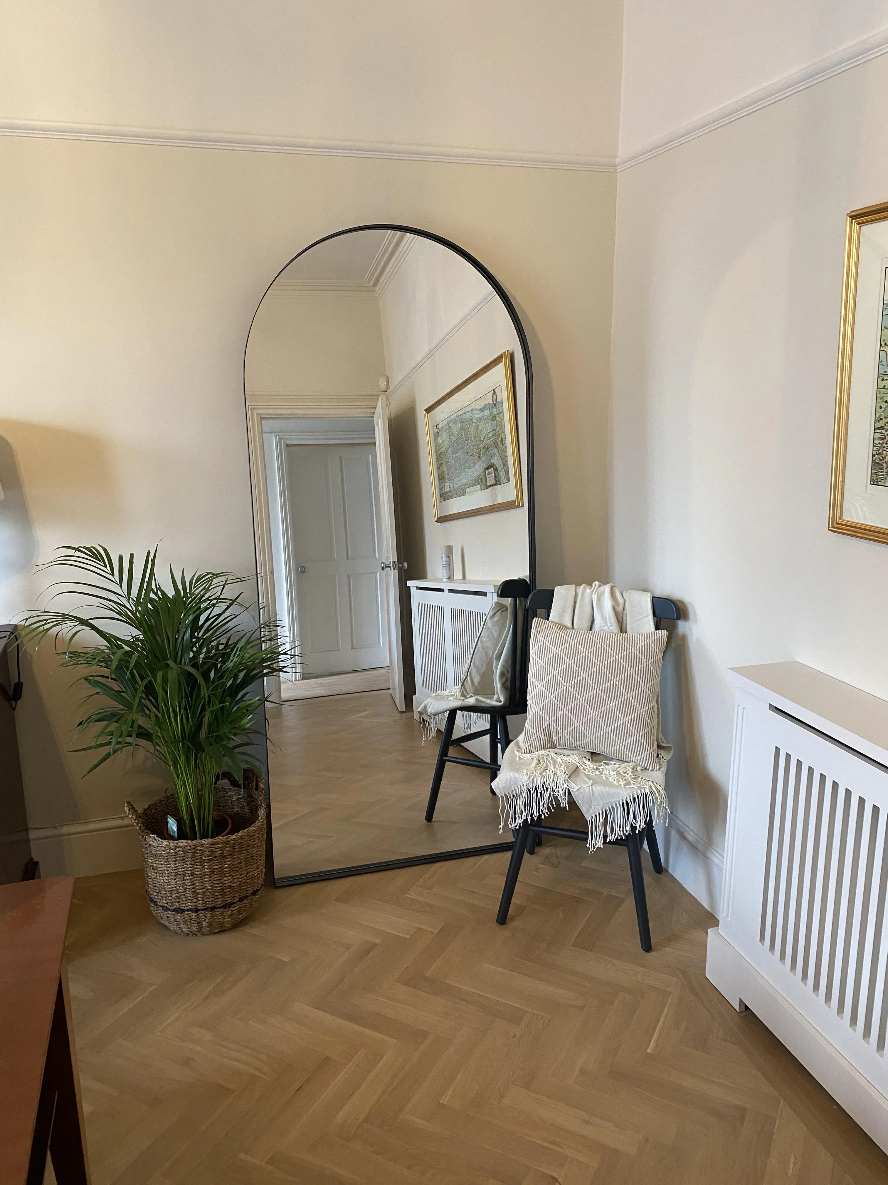 Full Length Arched Black Extra Large Metal Mirror 200cm x 90cm - Arcus