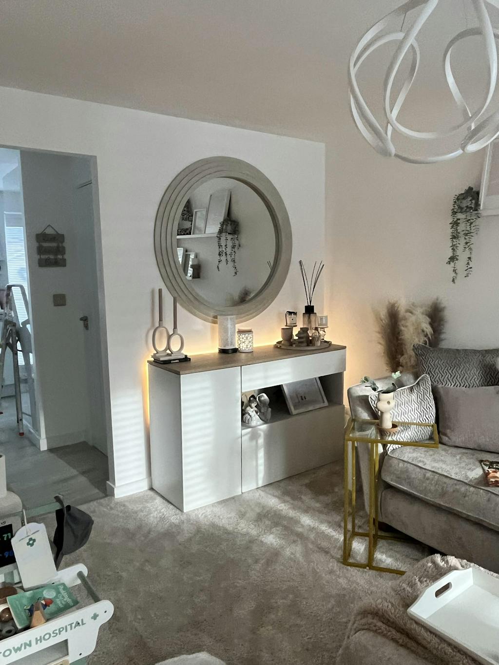 Round Concrete Wall Mirror 110cm x 110cm - Luciana