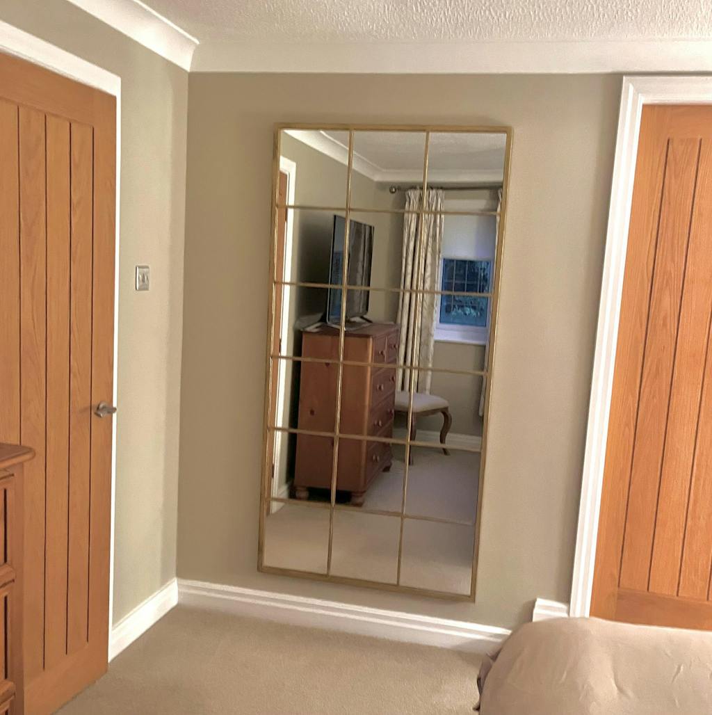 Full Length Large Gold Metal Window Mirror 180cm x 90cm - Brooklyn