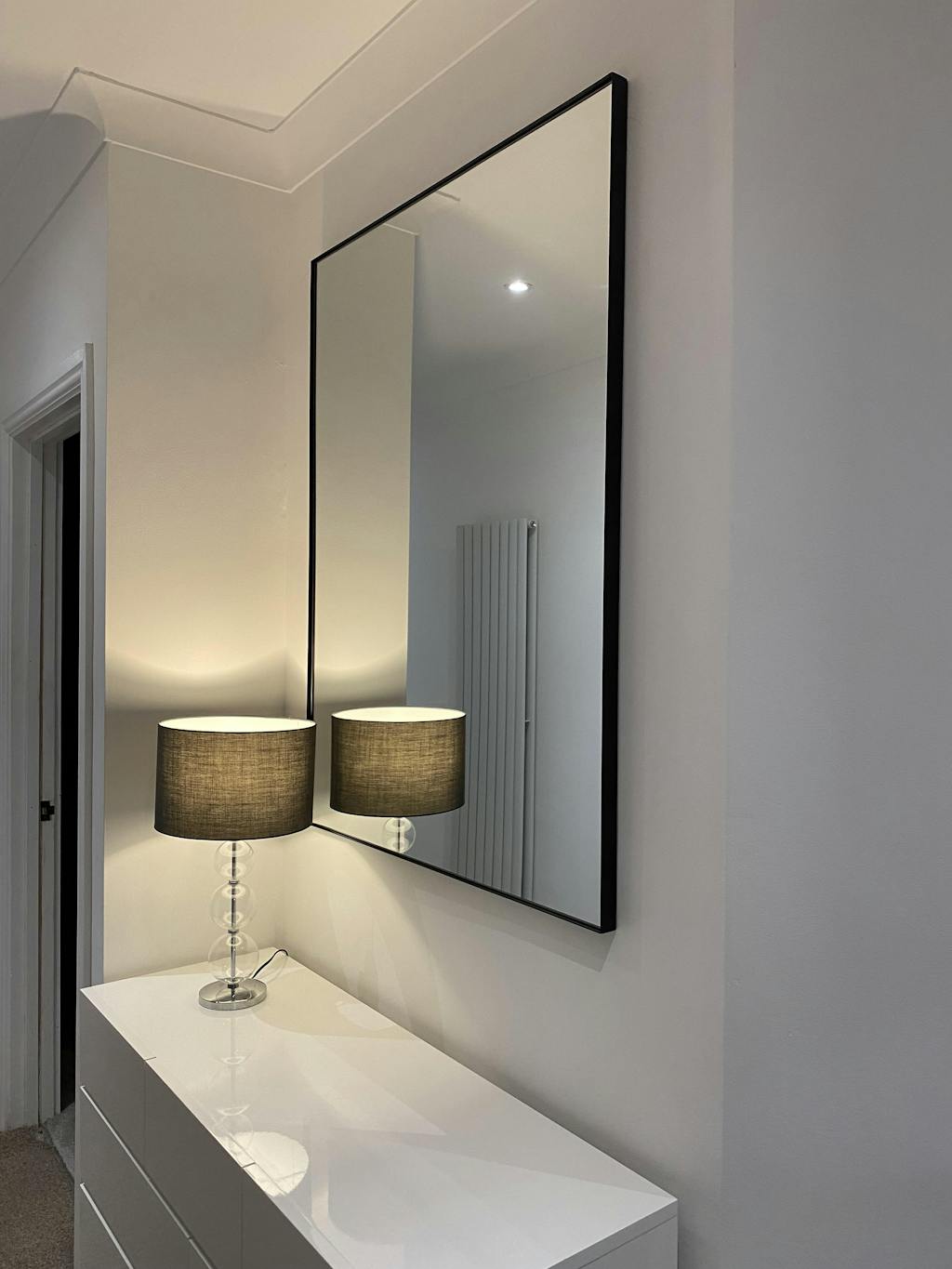 Black Rectangular Metal Large Wall Mirror 120cm x 90cm - Theo