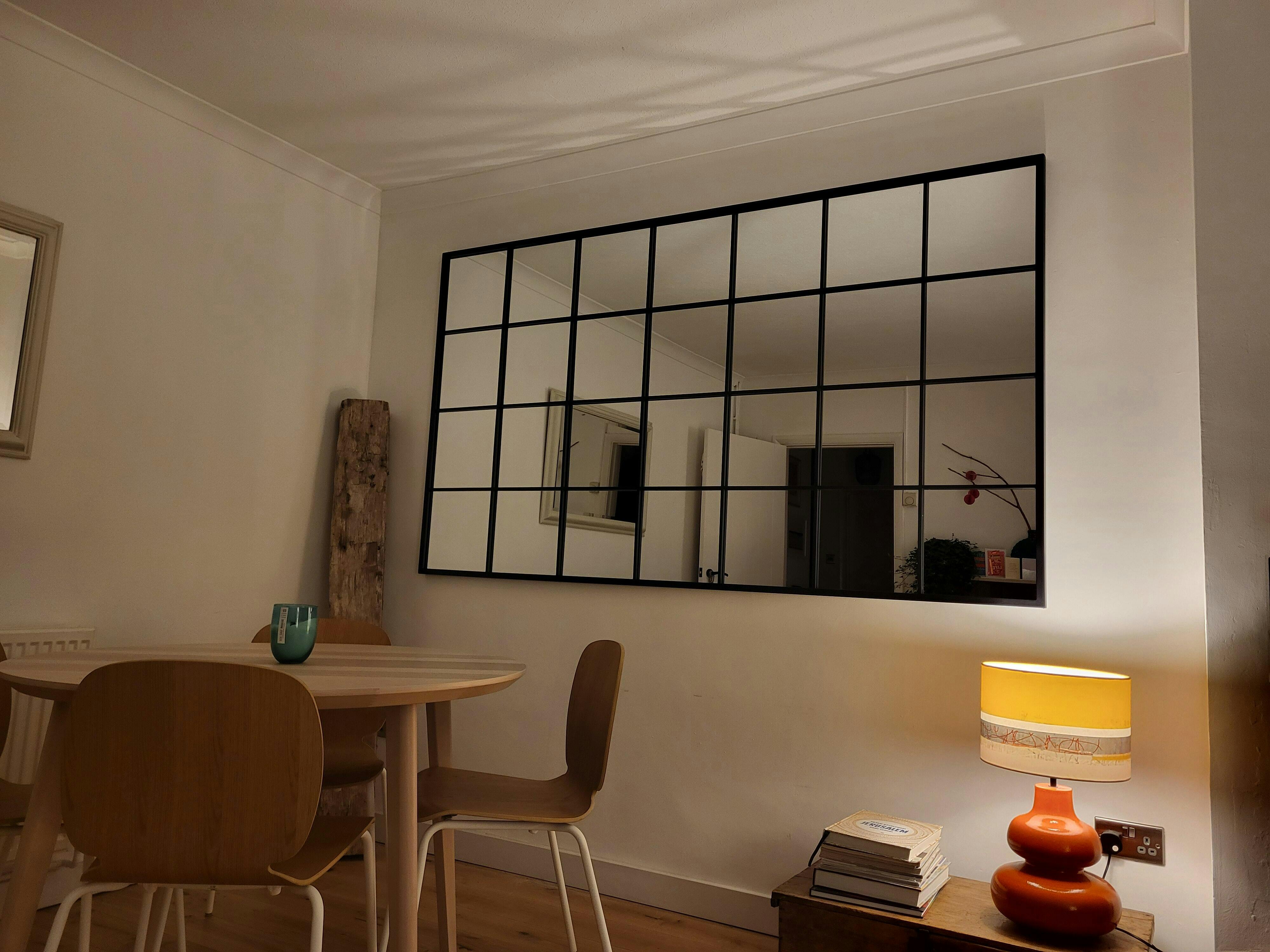 XL Full Length Black Metal Window Mirror 210cm x 120cm - Brooklyn