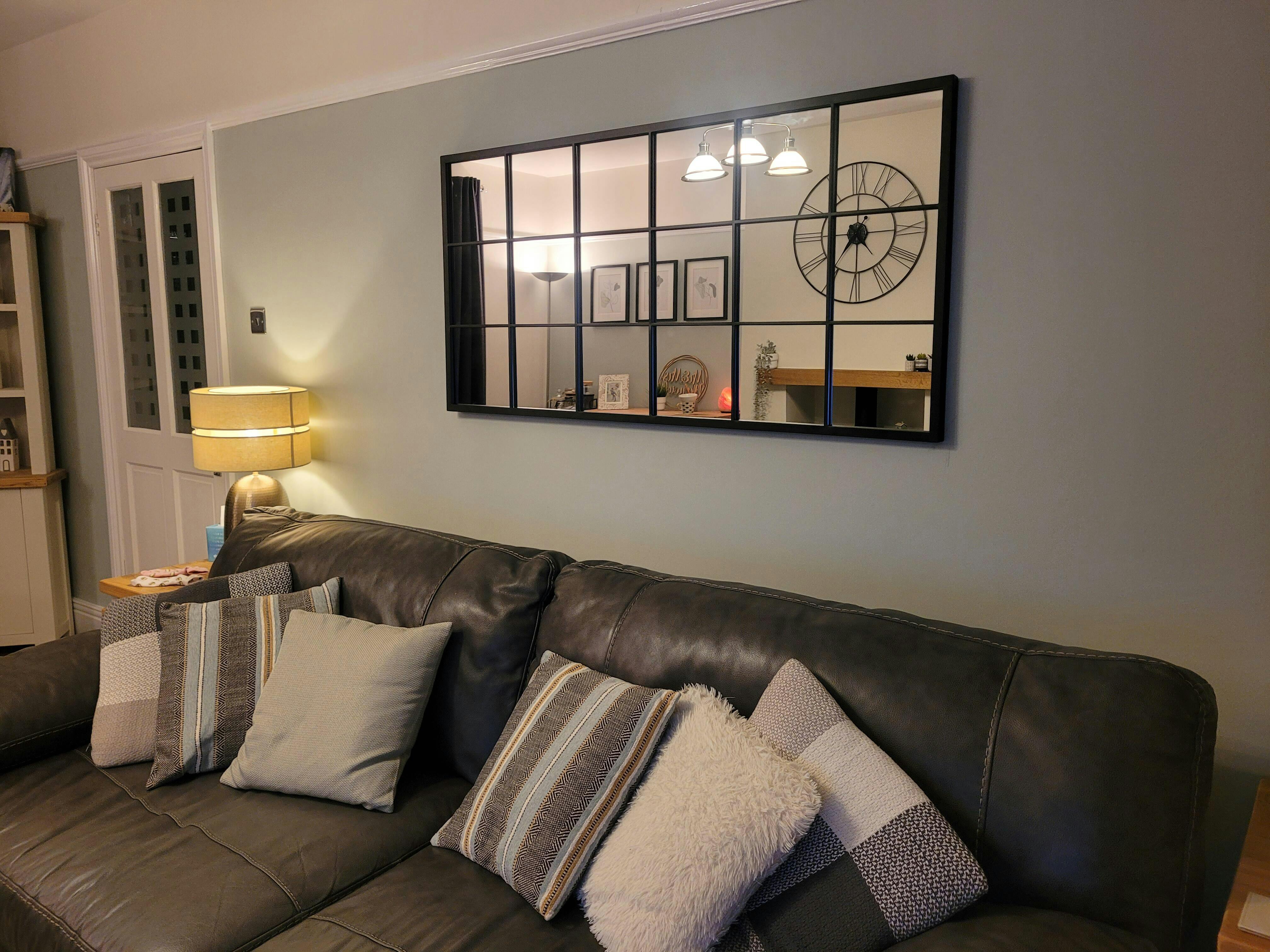 Large Black Industrial Metal Window Mirror 140cm x 70cm - Brooklyn