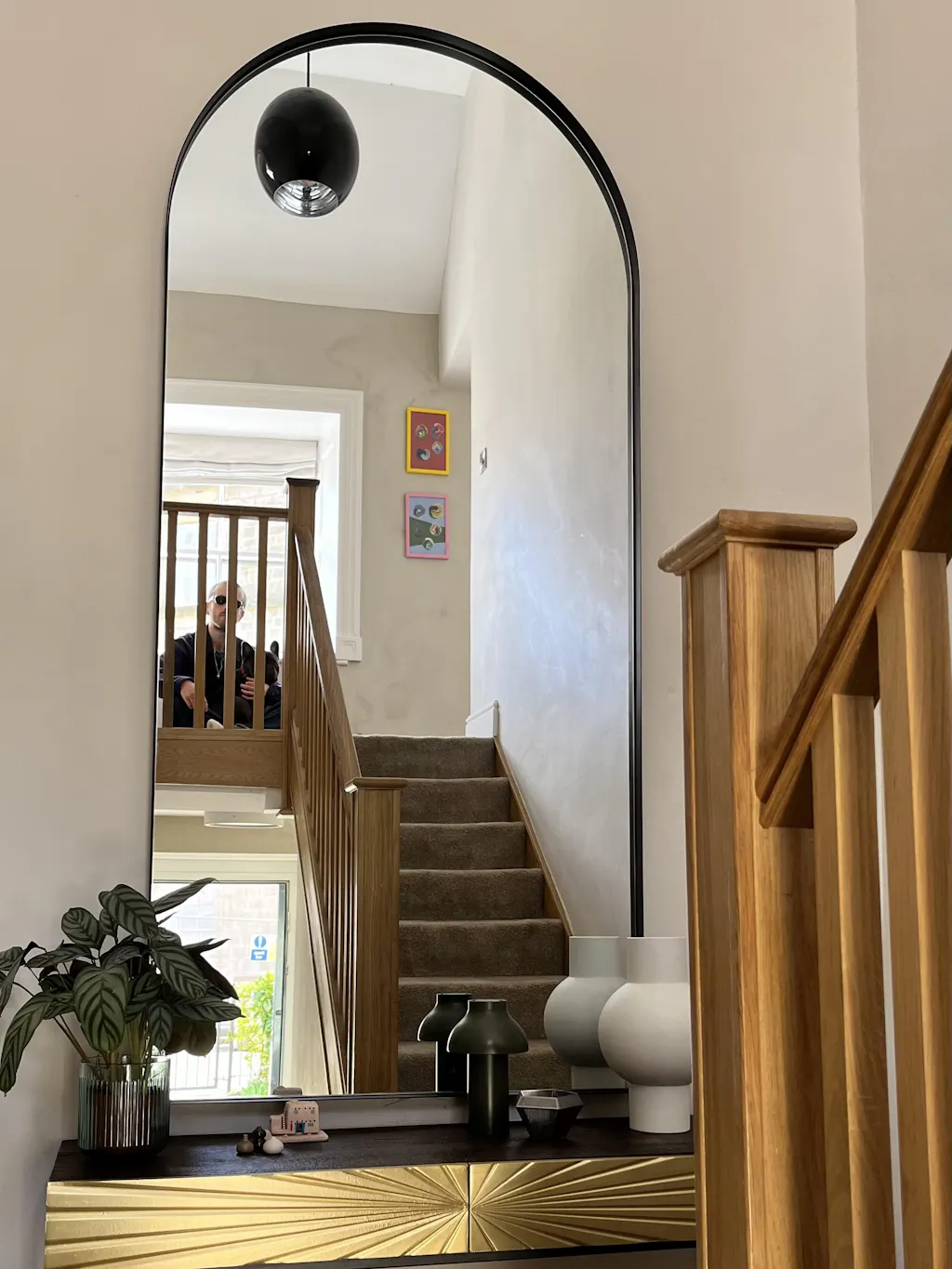 Full Length Arched Black Extra Large Metal Mirror 200cm x 90cm - Arcus