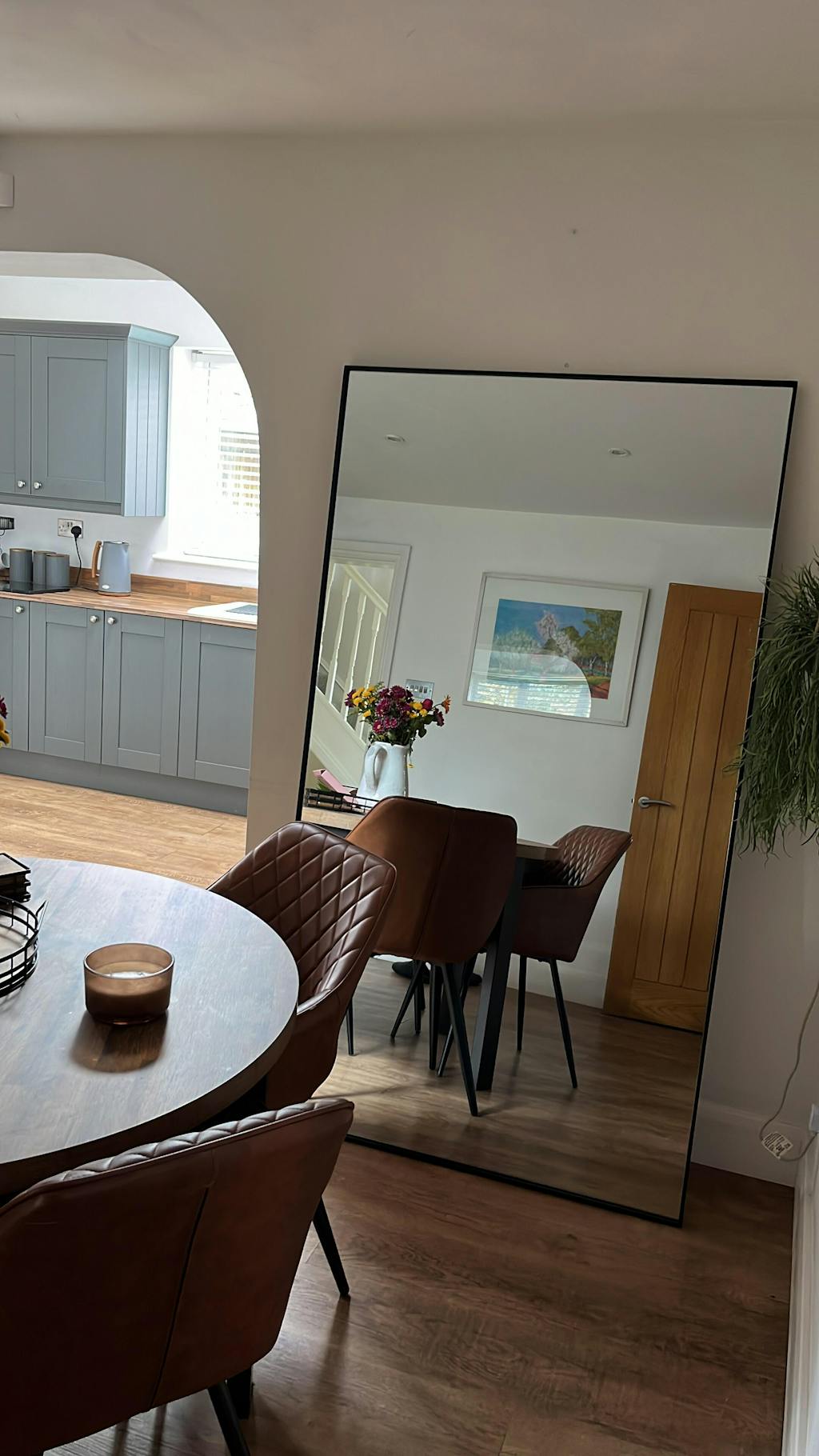 Full Length Black Rectangular Large Metal Mirror 180cm x 100cm - Theo